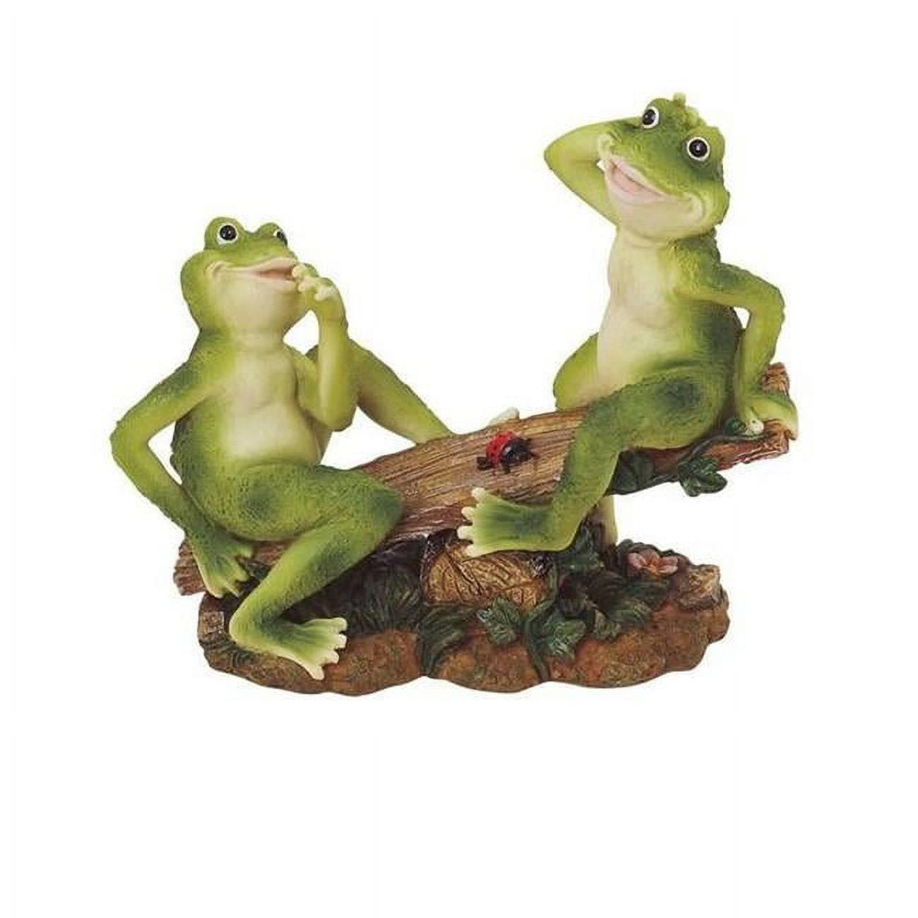 Q-Max 11GSC61041 7 in. Garden Whimsical Frogs Sitting On Seesaw with ...