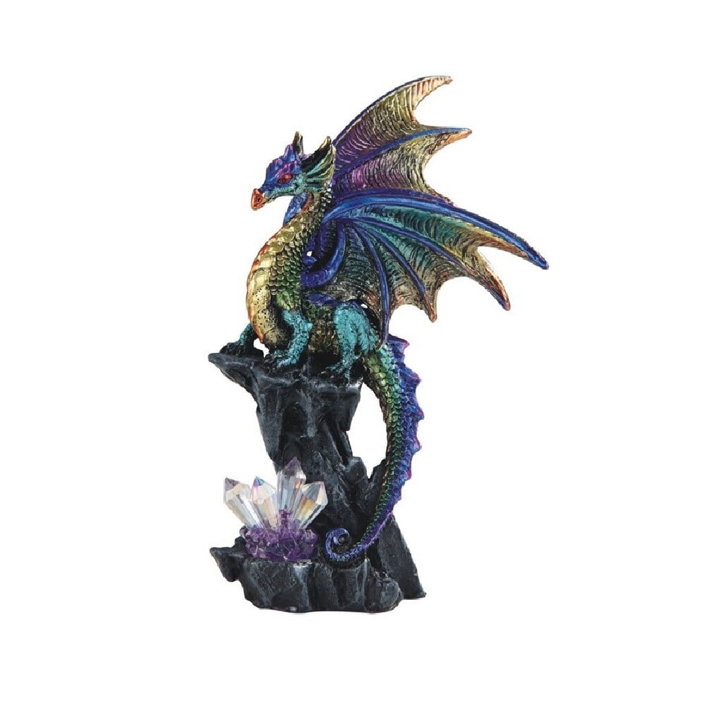 Q-Max 6"H Purple Dragon Guarding Crystal Gemstone Statue Fantasy ...
