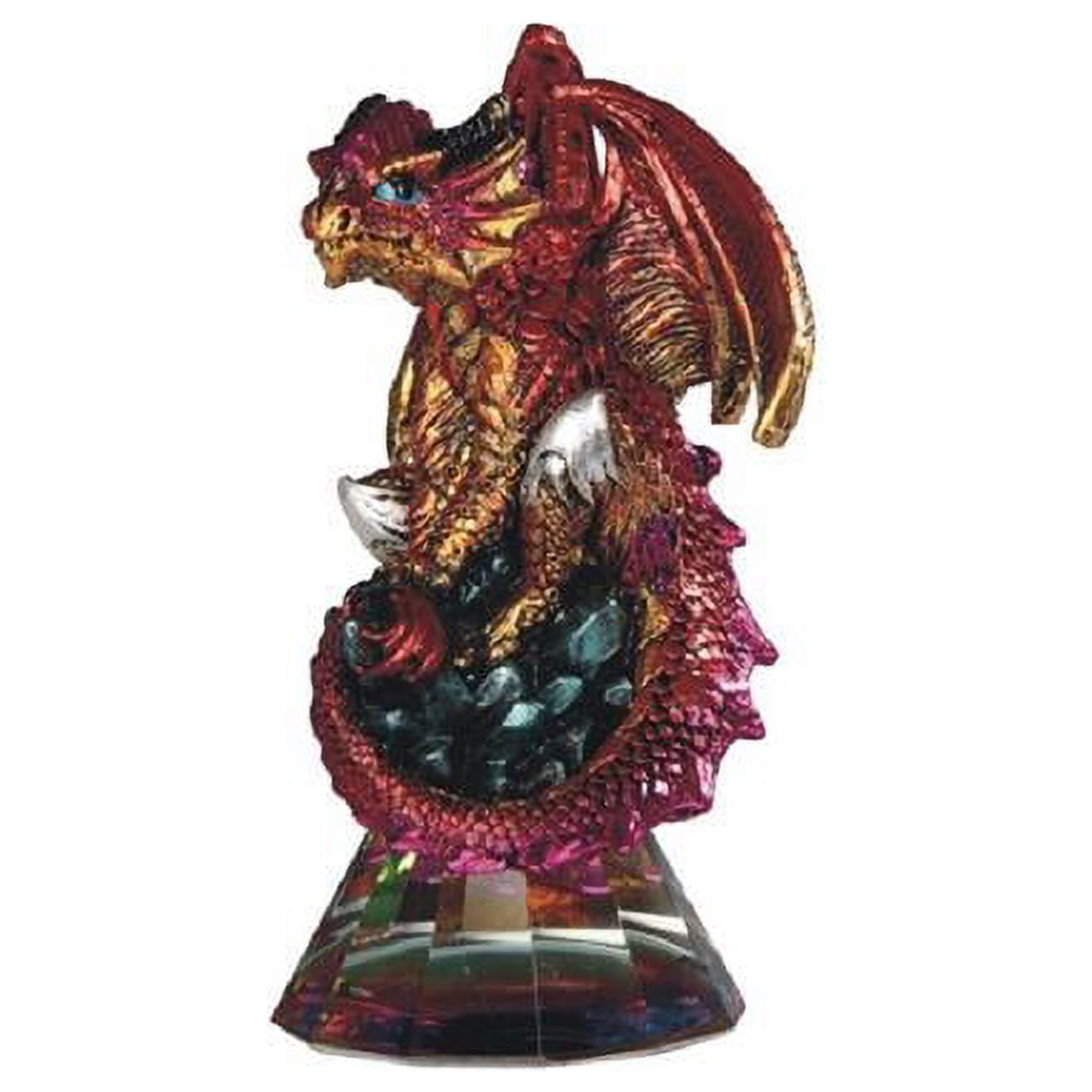 Q-Max GSC9971830 4.75 in. Volcano Dragon Sitting on Grystal Glass Statue Fantasy Decoration ...
