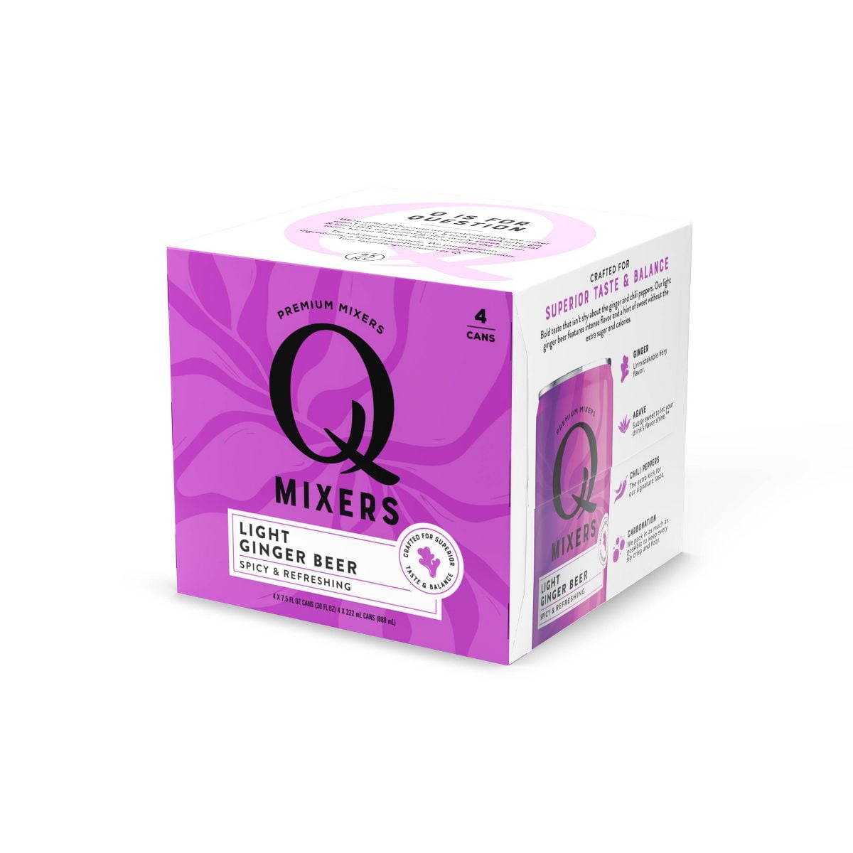 2X - Q Mixers Light Ginger Beer - 4pk/7.5 fl oz Cans - Walmart.com