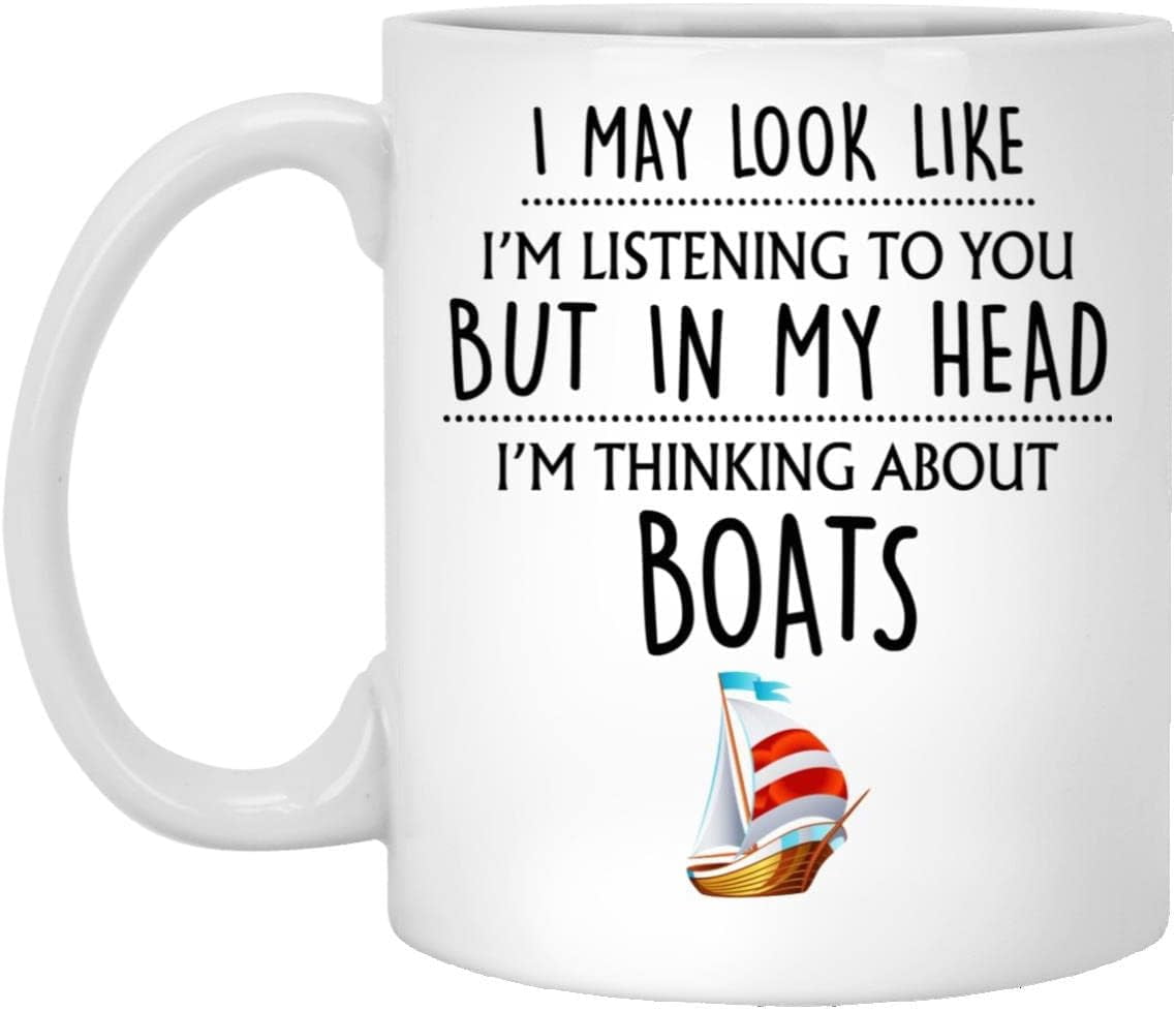 Q.PaddyShops Boat Mug, Boat Gift, Funny Boating Mug For Him, Men ...