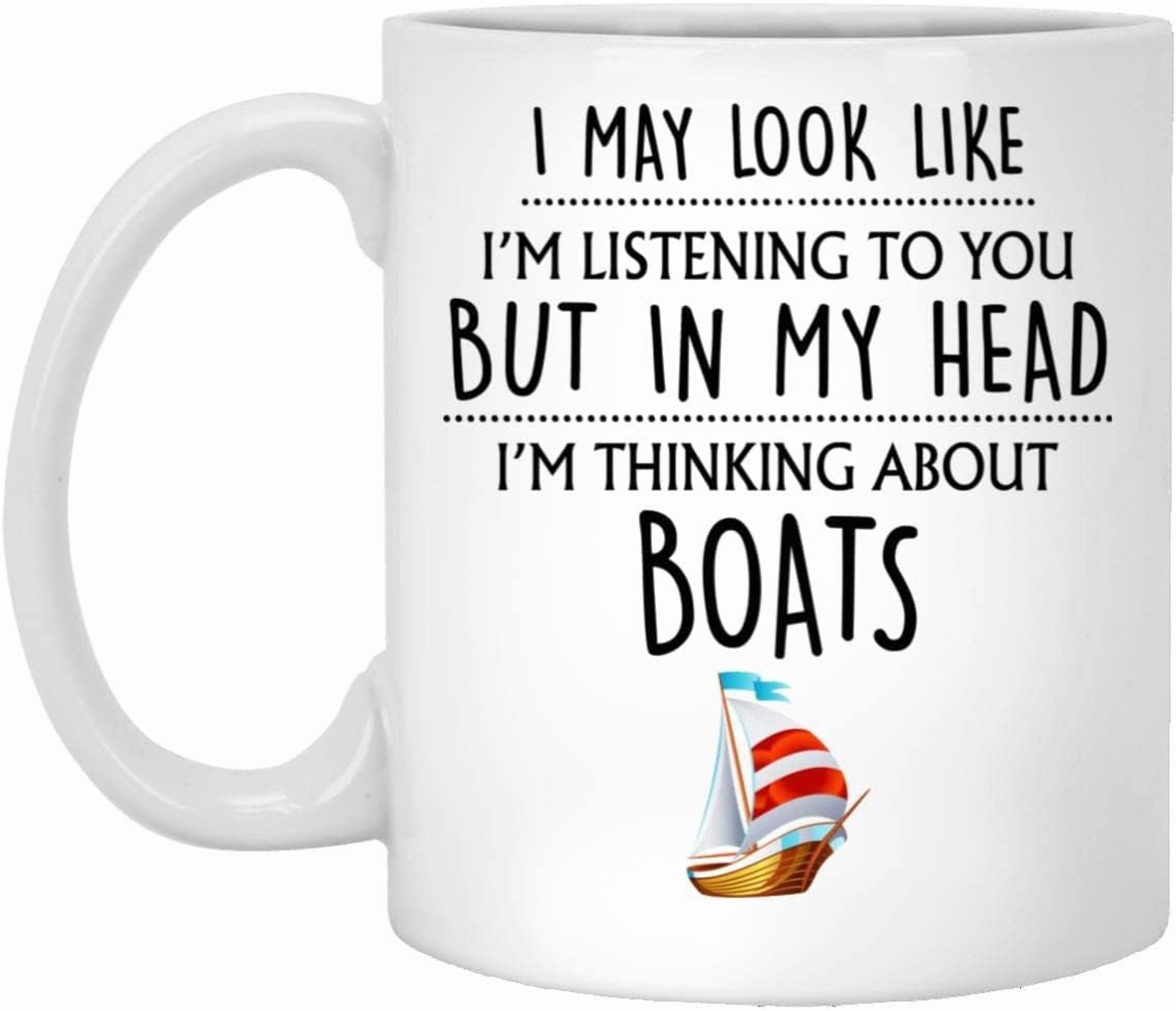 Q.PaddyShops Boat Mug, Boat Gift, Funny Boating Mug For Him, Men ...