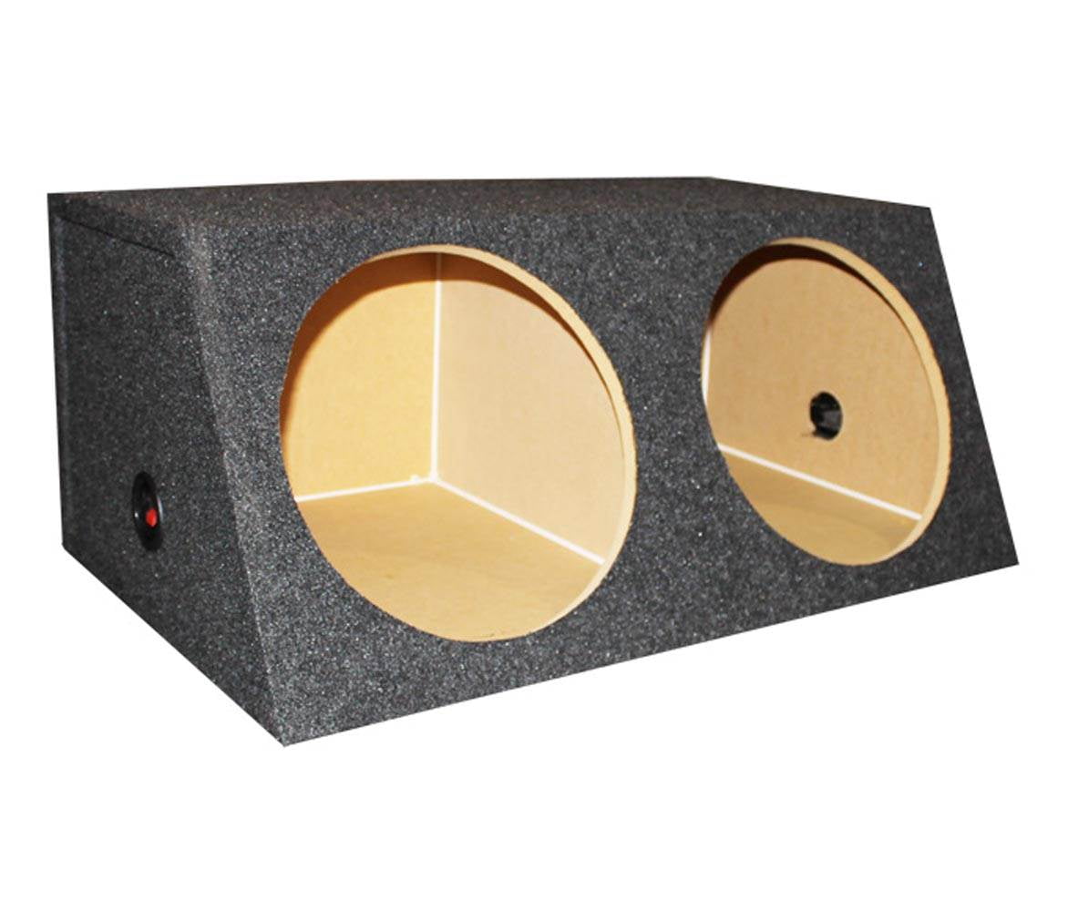 Q Power BASS12 Dual 12-Inch Sealed Angled Subwoofer Enclosure Box ...