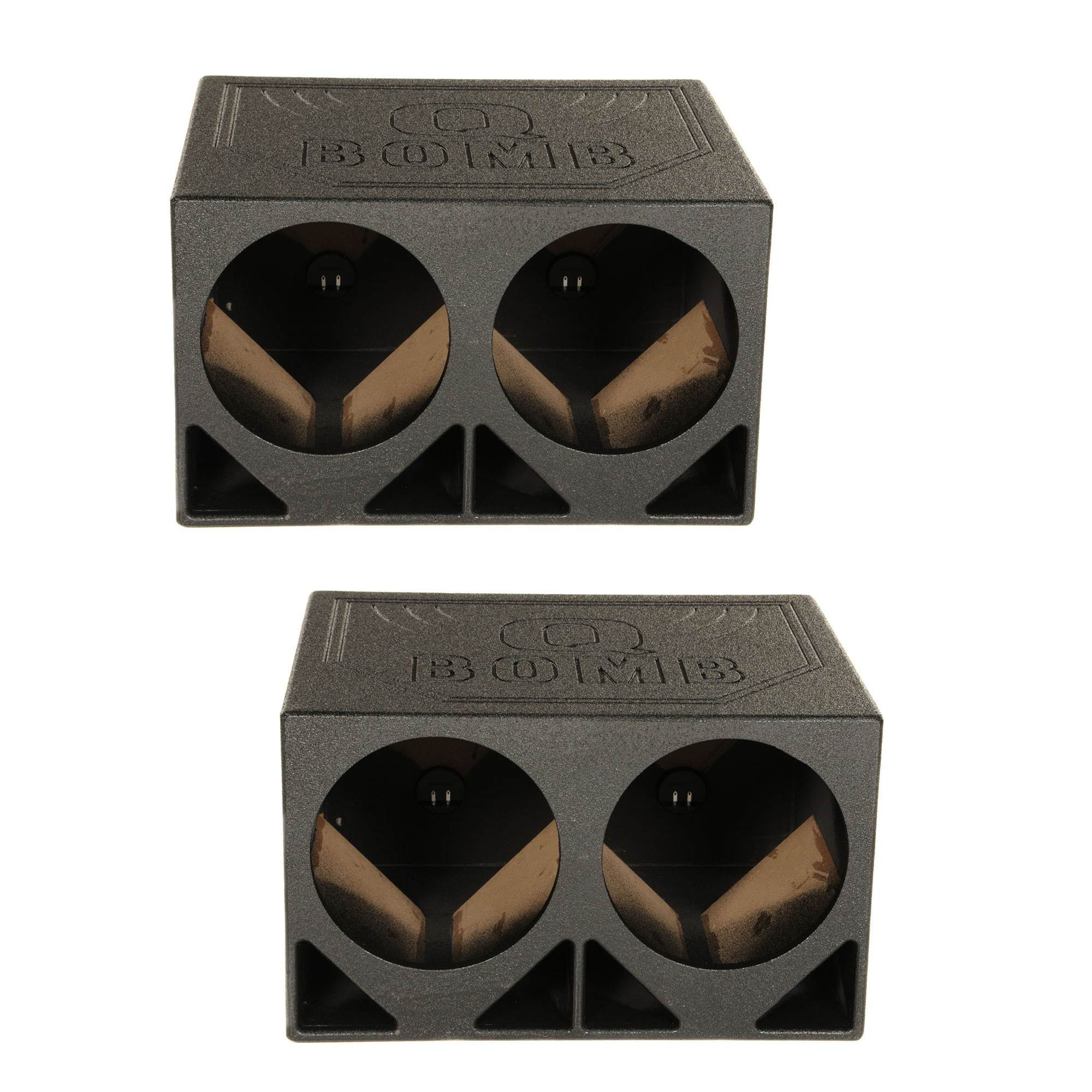 Q Power QBOMB12TB Dual 12-Inch Triangle Ported Subwoofer Box Enclosure ...