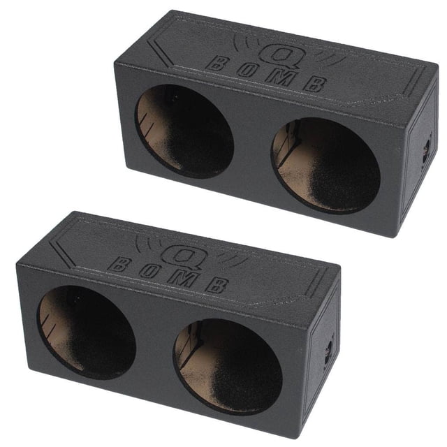 Q Power QBomb Dual 12" Sealed Port Subwoofer Sub Box w/ Bedliner Spray ...