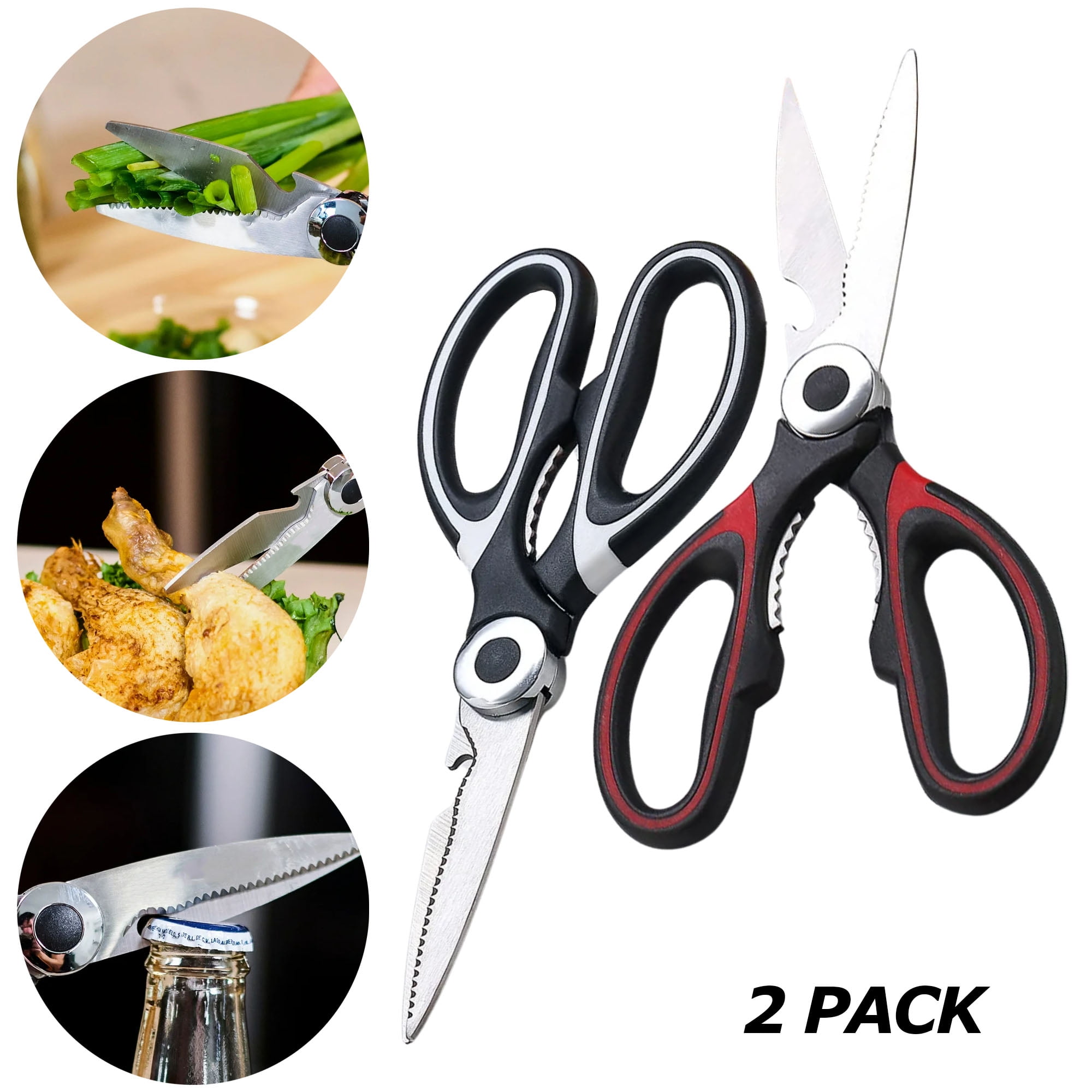 Q&Q BASICS 2pc Kitchen Shears Utility – Friendly Kitchen Scissors for ...