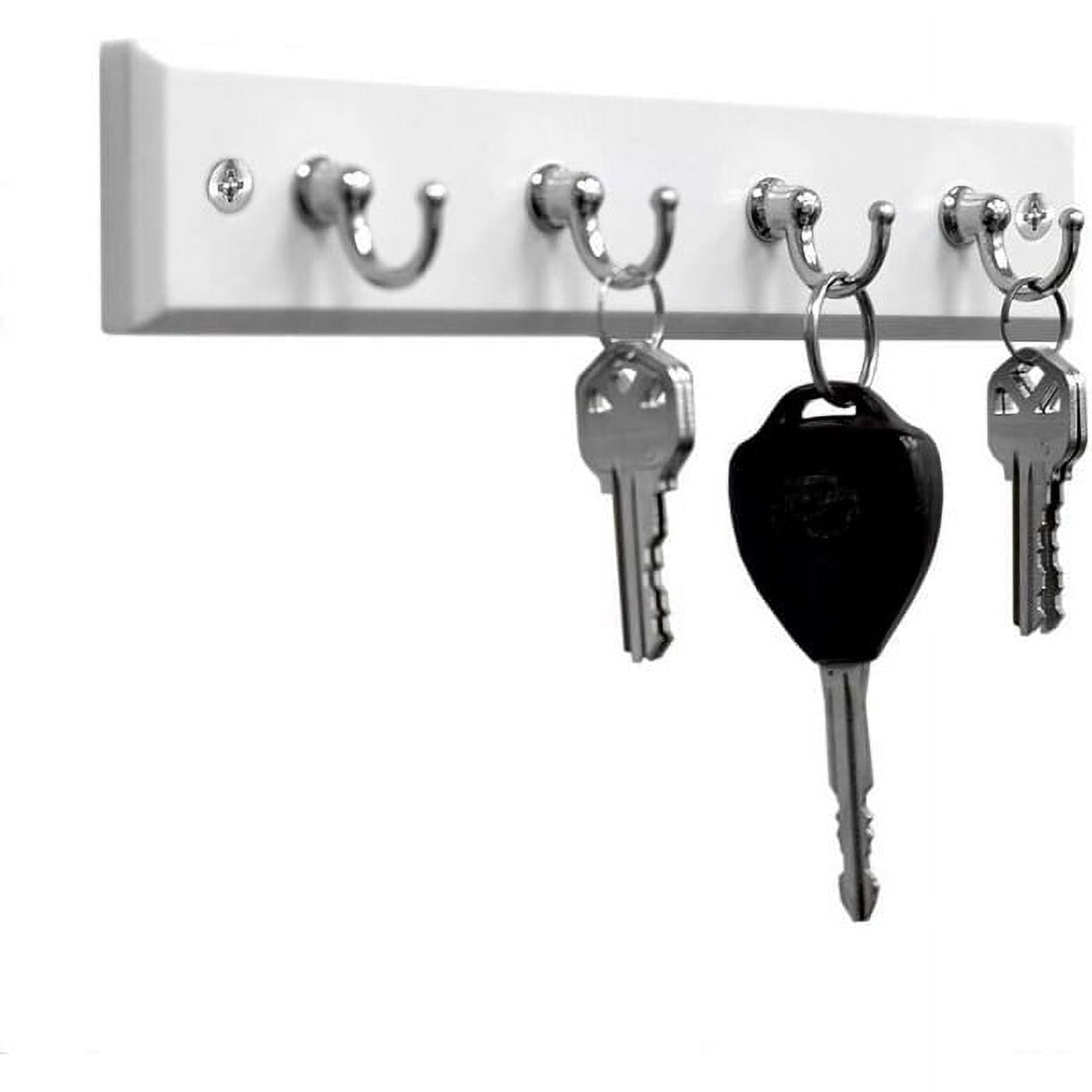 Q&Q BASICS 4 Hook Wall Mounted Key Rack Hanger Chain Storage Keys ...