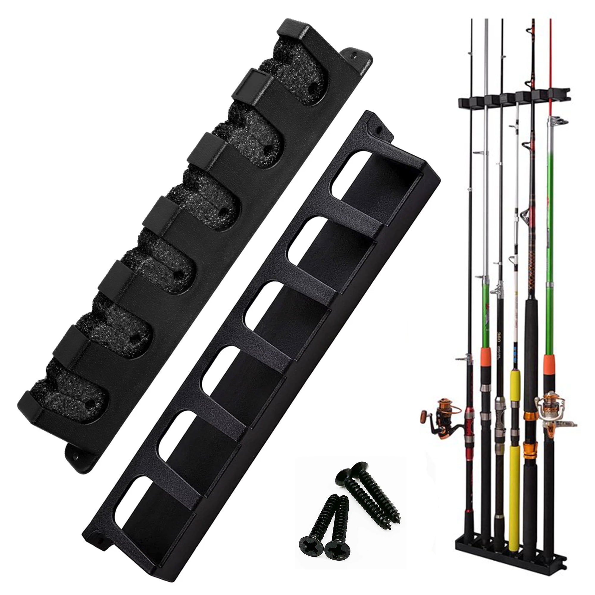 Q&Q BASICS Fishing Pole/Rod Holder Wall Mounted Fishing Rod Rack Stand ...