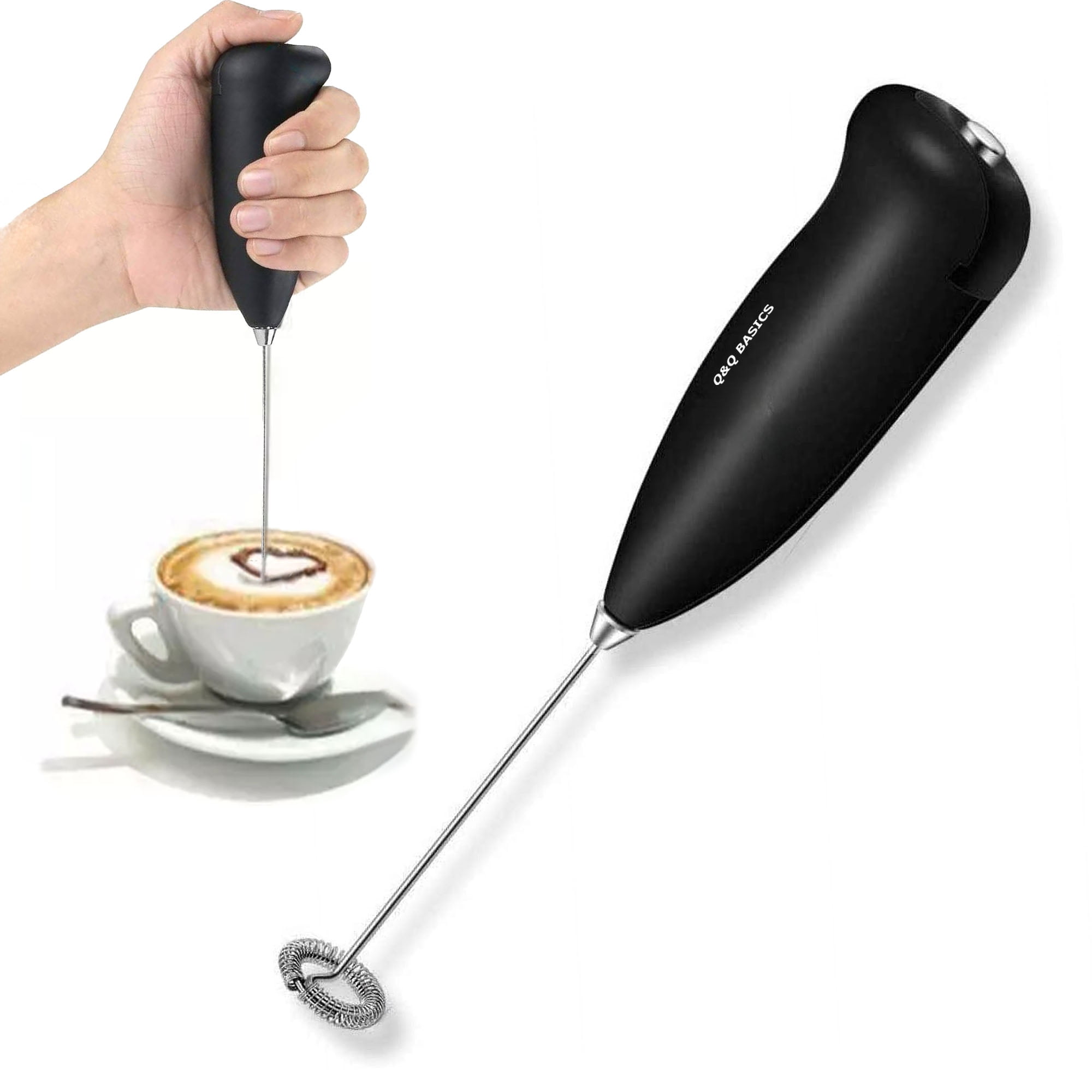 Q&Q BASICS Frother Handheld, Electric Milk Frother Handheld Drink ...