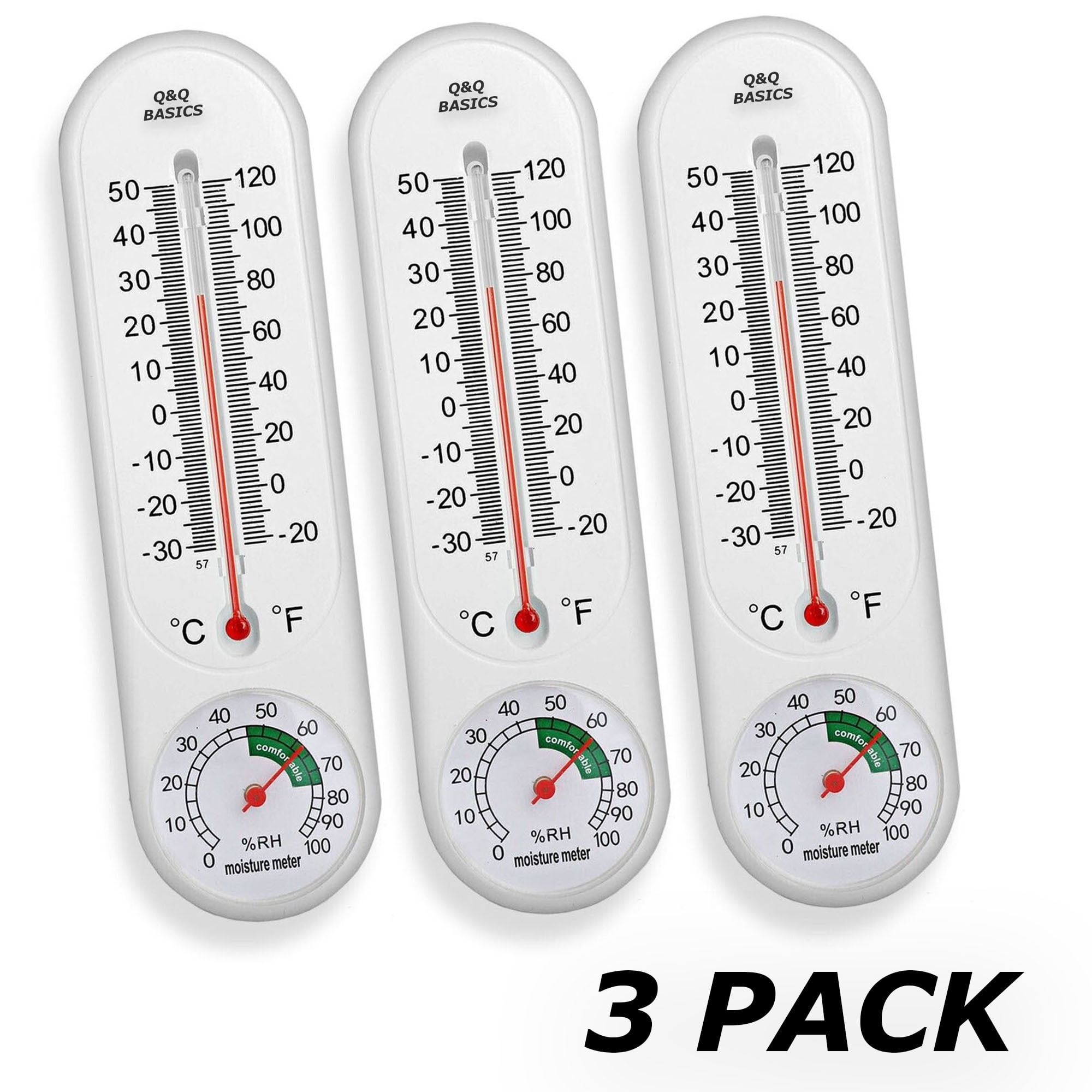 Q&Q BASICS Outdoor Wall Thermometer, Analog Thermometer and Hygrometer ...