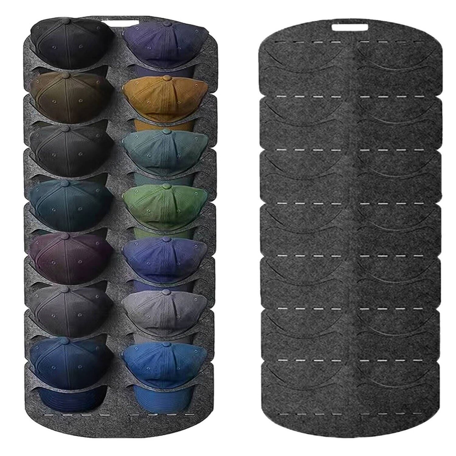 Q&Q ESSENTIALS 14 Hat Rack Organizer Baseball Holder Storage Cap Hanger ...