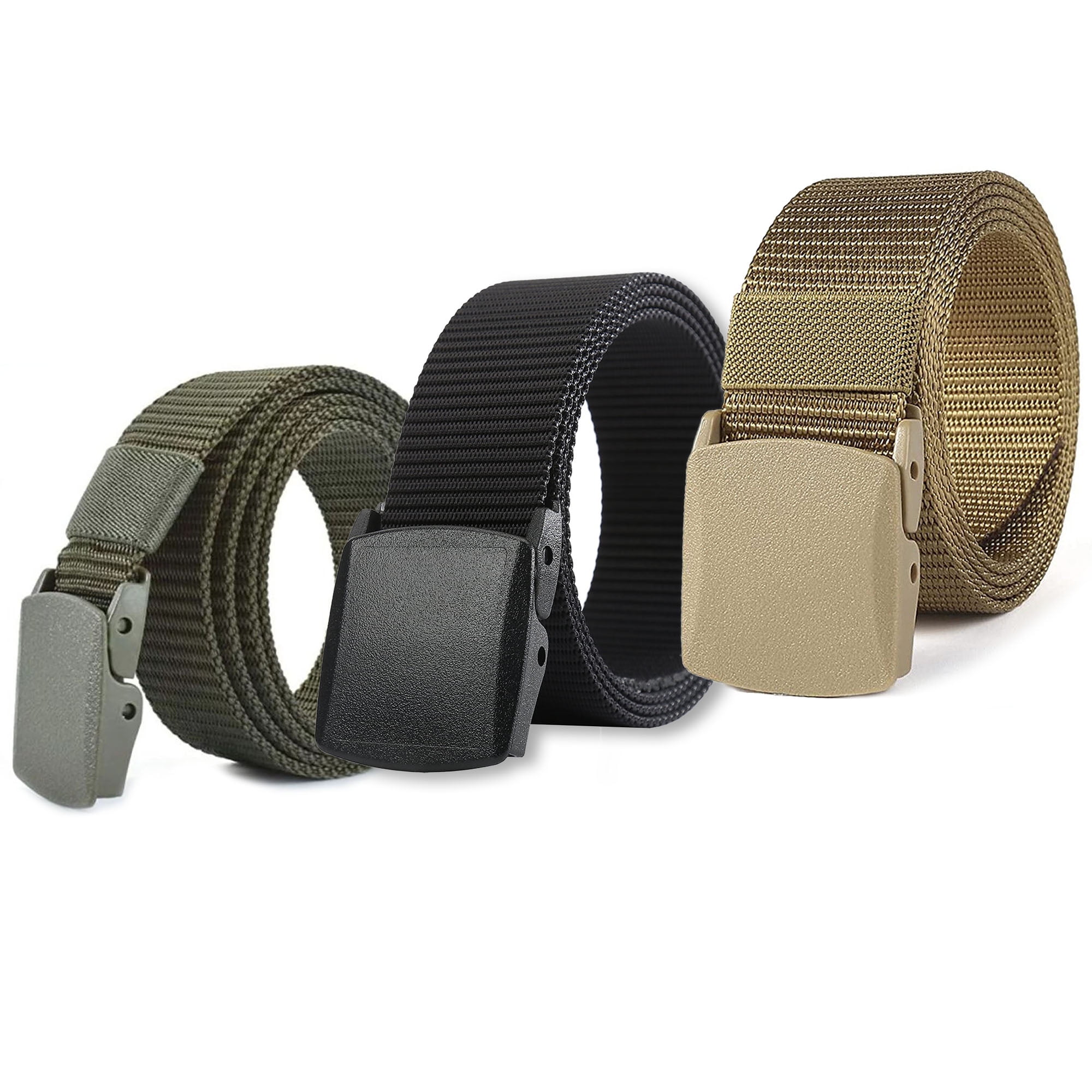 Q&Q ESSENTIALS Mens Belt Canvas Nylon Belts for Men with Plastic Cam ...