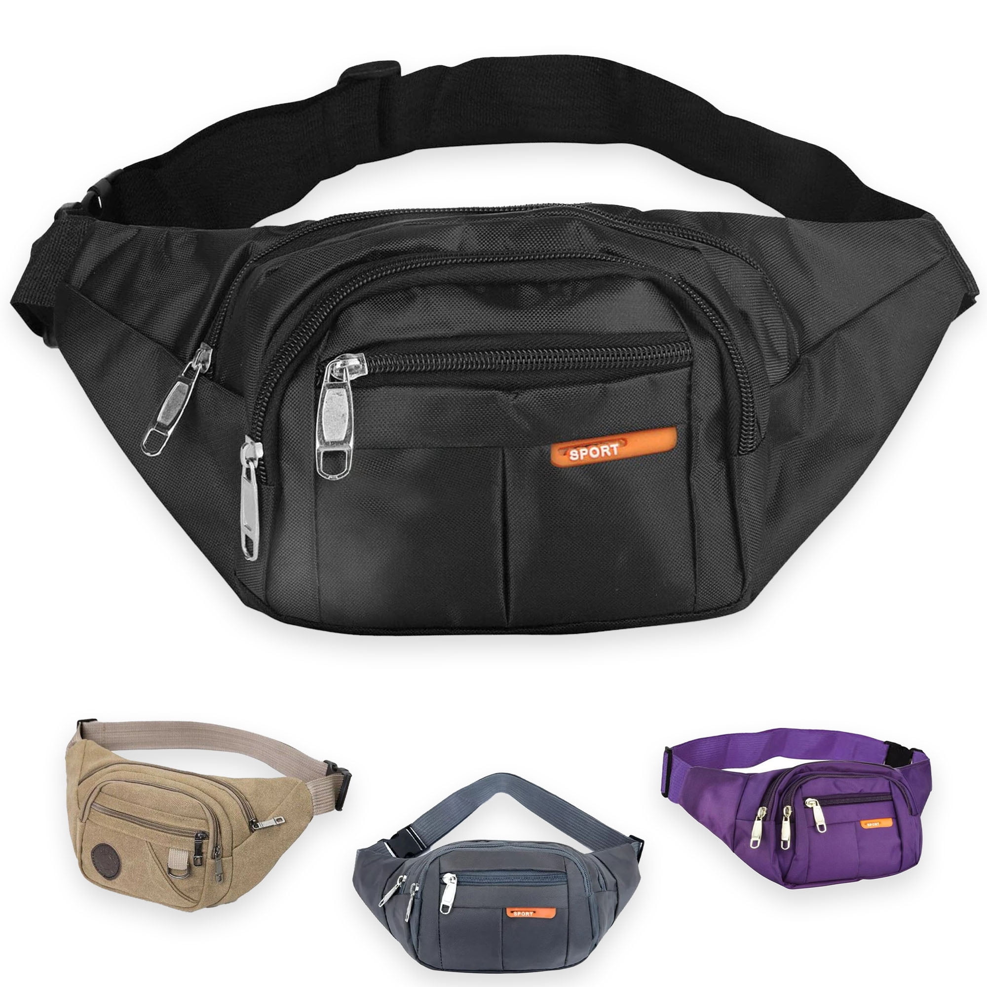 Q&Q ESSENTIALS Men Women Fanny Pack Belt Waist Bag Cross body Sling ...