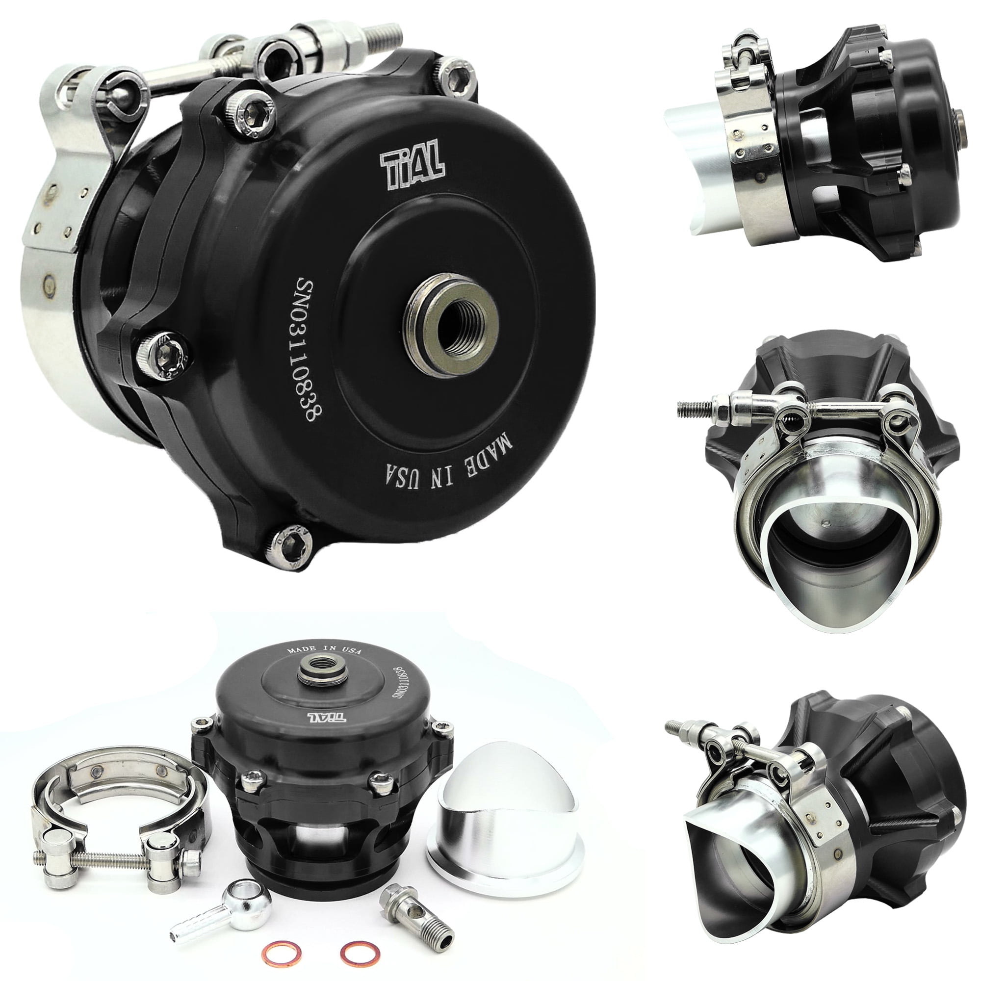 Q Series 50mm Blow off Valve Black fits Tial V-Band BOV Flange ...