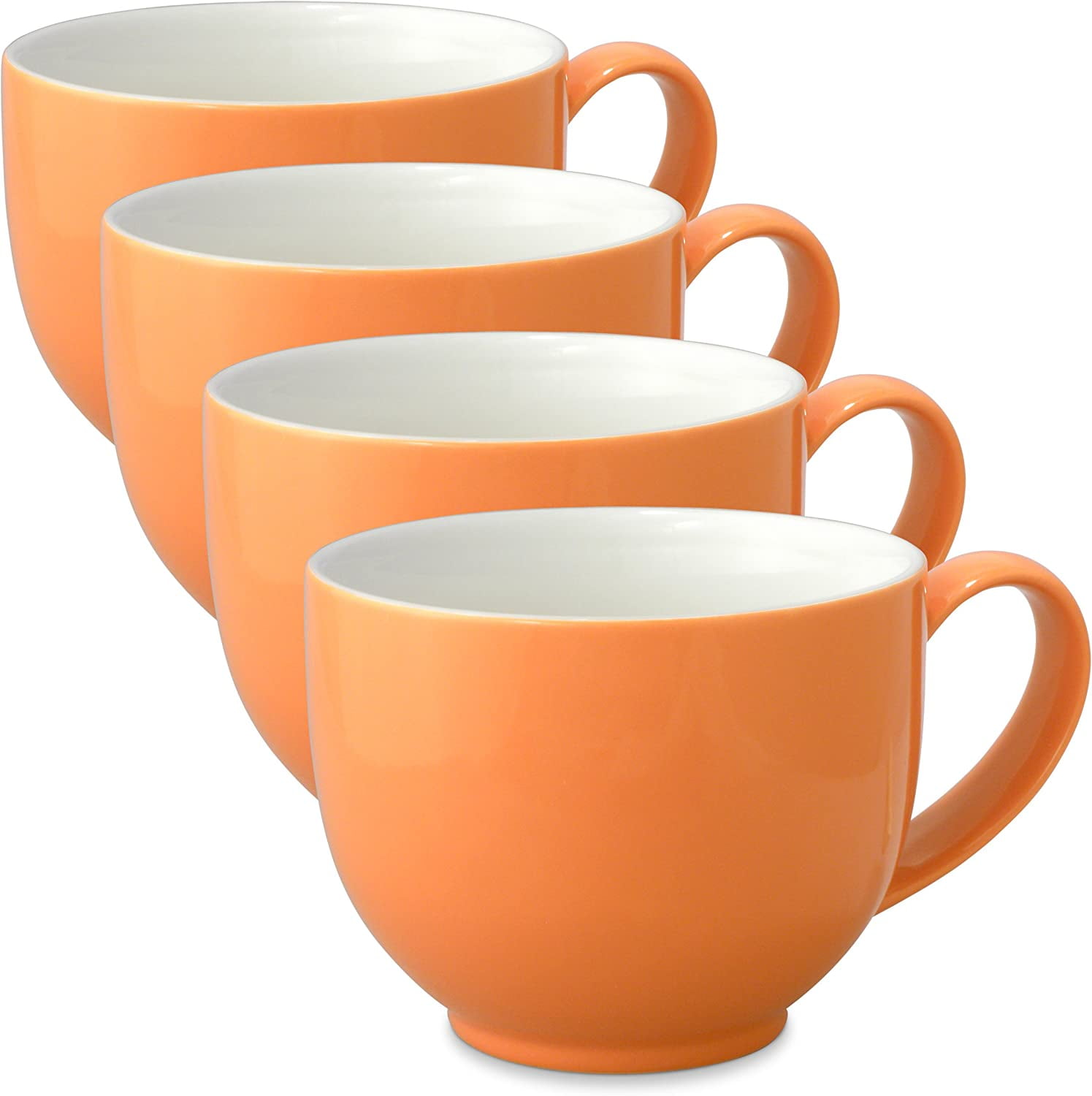Q Tea Cup with Handle (Set of 4), 10 oz., Carrot - Walmart.com