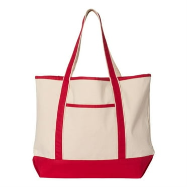 DALIX 23" Red Jumbo Bag, Heavy Duty 24 oz. Cotton Canvas Shopping Tote ...