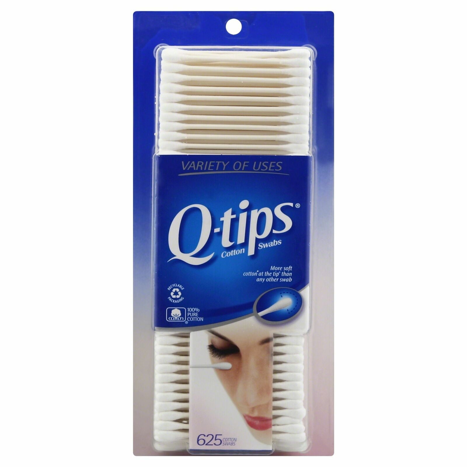 Q-Tips Precision 625-Count Cotton Swabs, 100% Pure Cotton, Made in USA ...