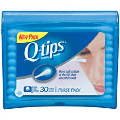Q-Tips Cotton Swabs Purse Pack For Makeup Application - 30 Ea, 3 Pack ...