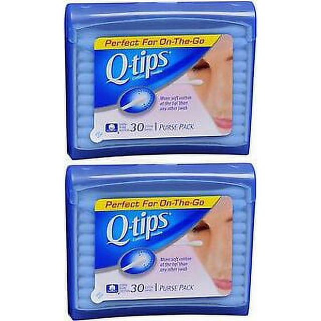 Q-Tips Cotton Swabs Travel Size Purse Pack 30 Swabs ea ( 2 pack ...