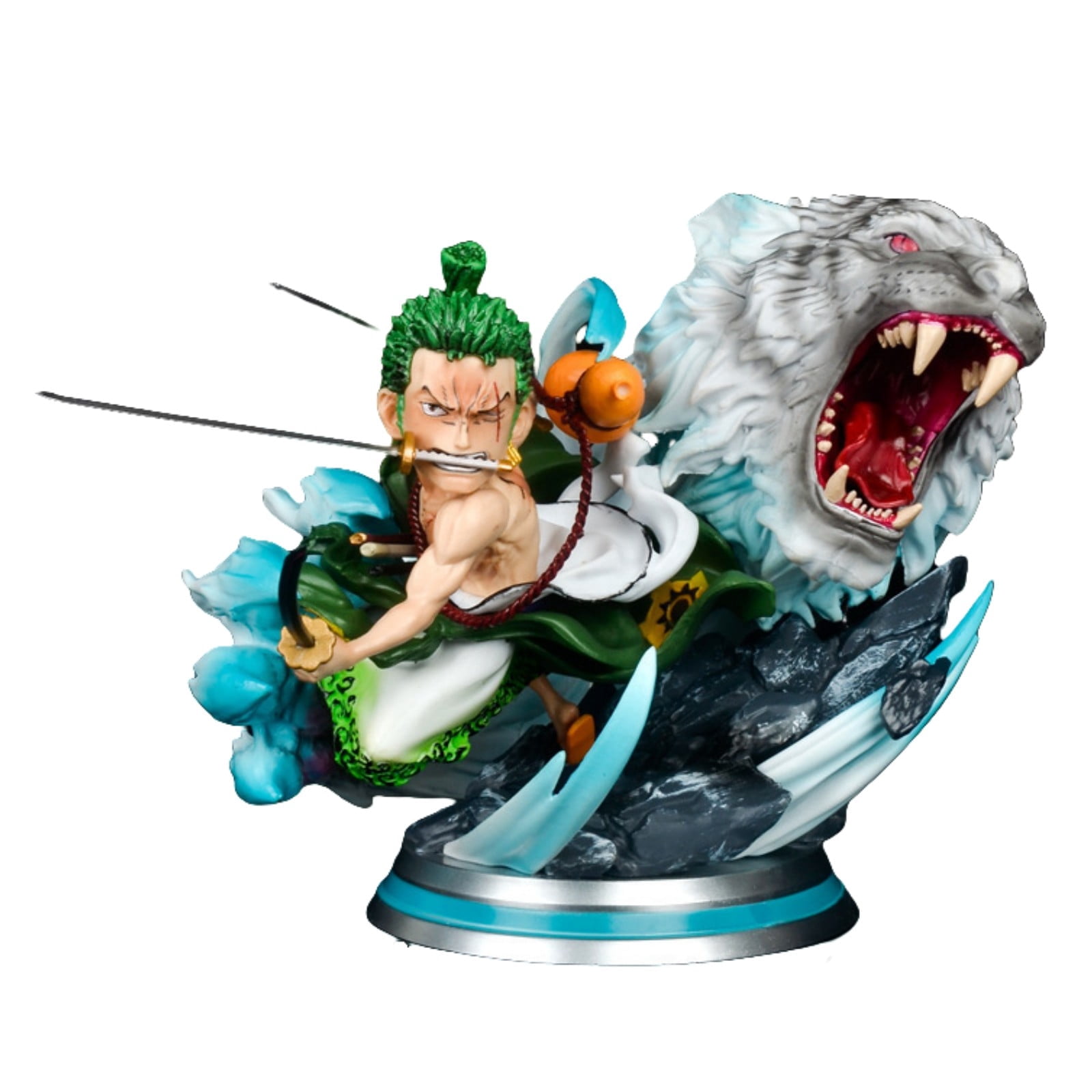 Q Version White Tiger Roronoa Zoro 13cm PVC Desk Figure - Cute Anime ...