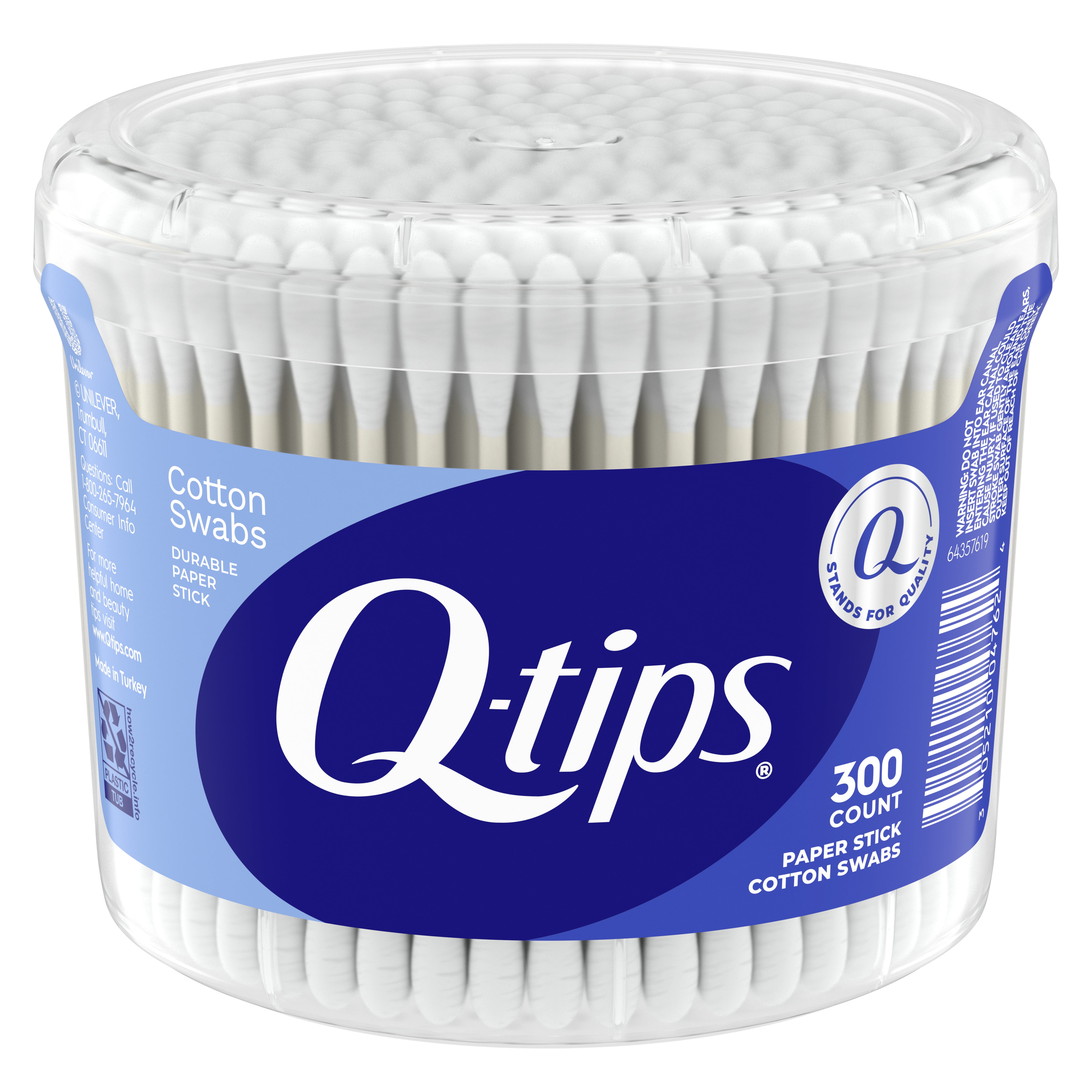 Q-tips Cotton Swabs Vanity Tub, Original, for Home, First Aid and ...
