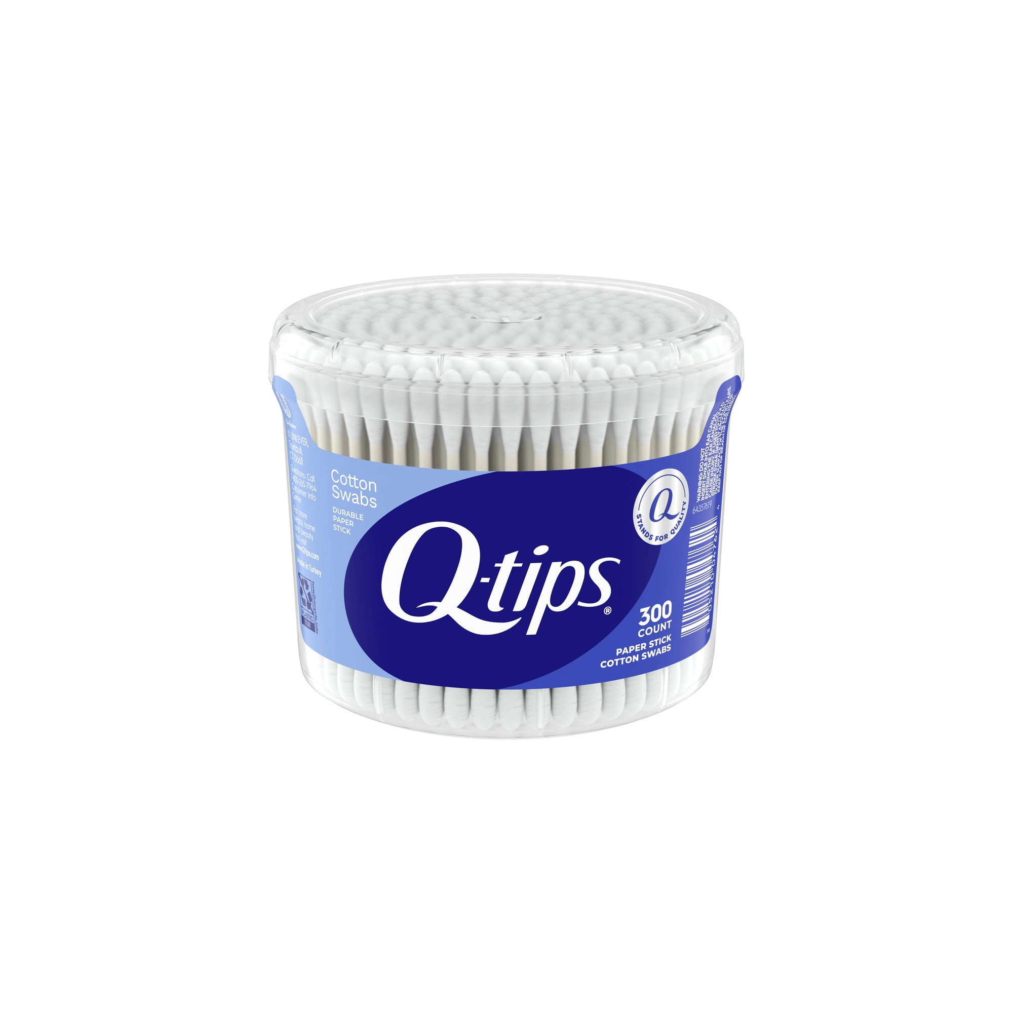 Q-tips Cotton Swabs Vanity Tub 100% Cotton 300 Count (Pack of 2 ...