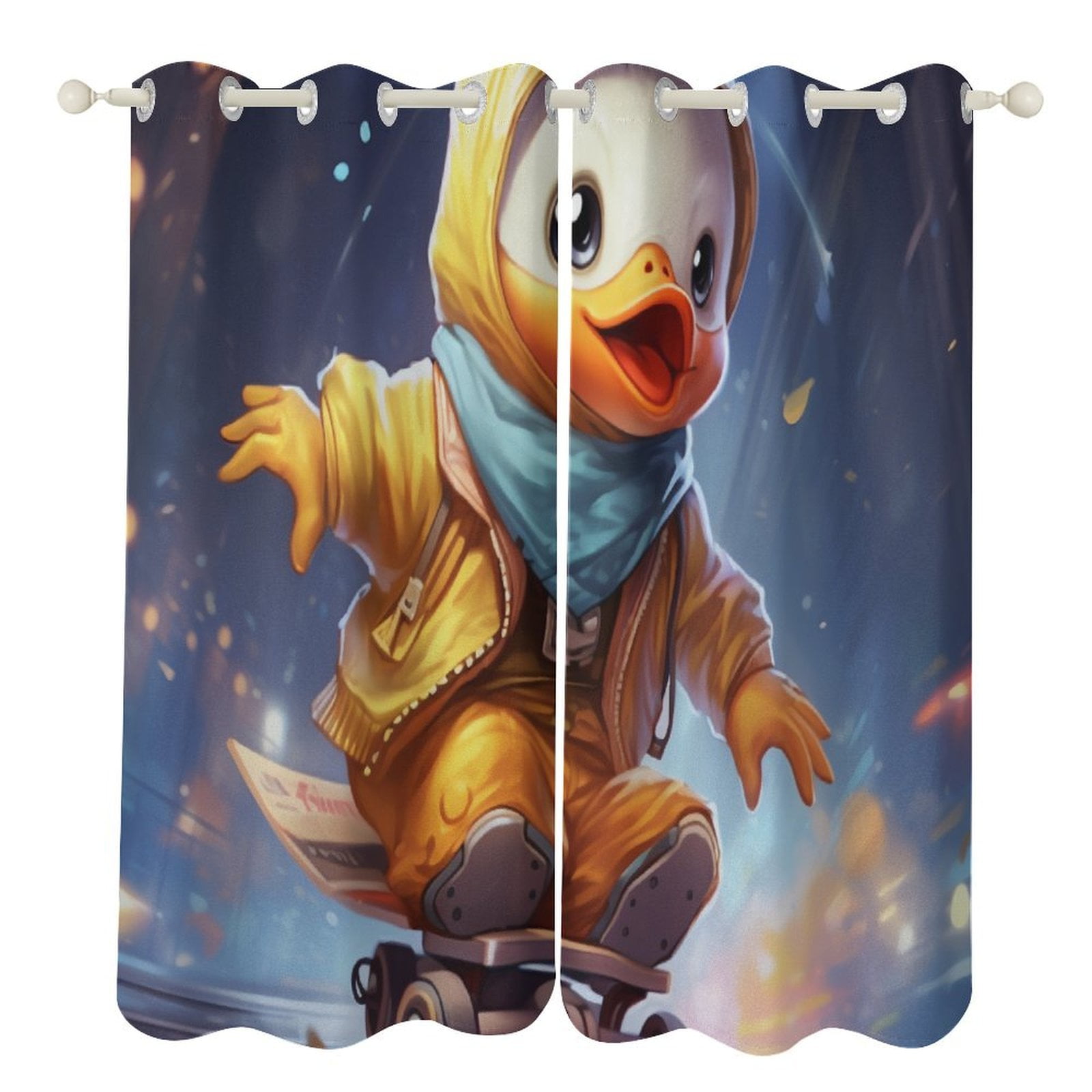 Q-version Funny Little Yellow Duck Modern Window for Living Room ...