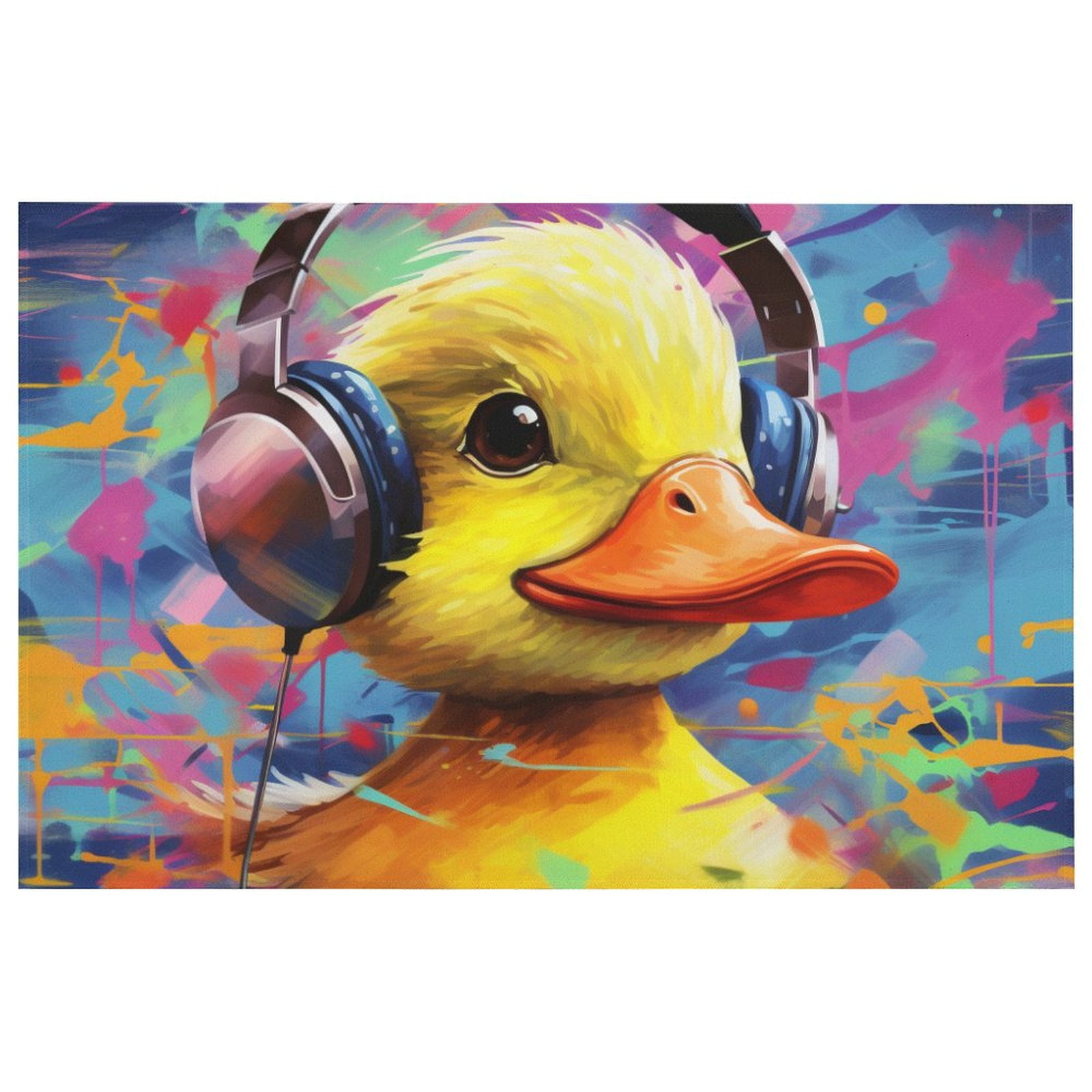 Q-version Funny Little Yellow Duck Rug - for Living Room, Bedroom, And ...