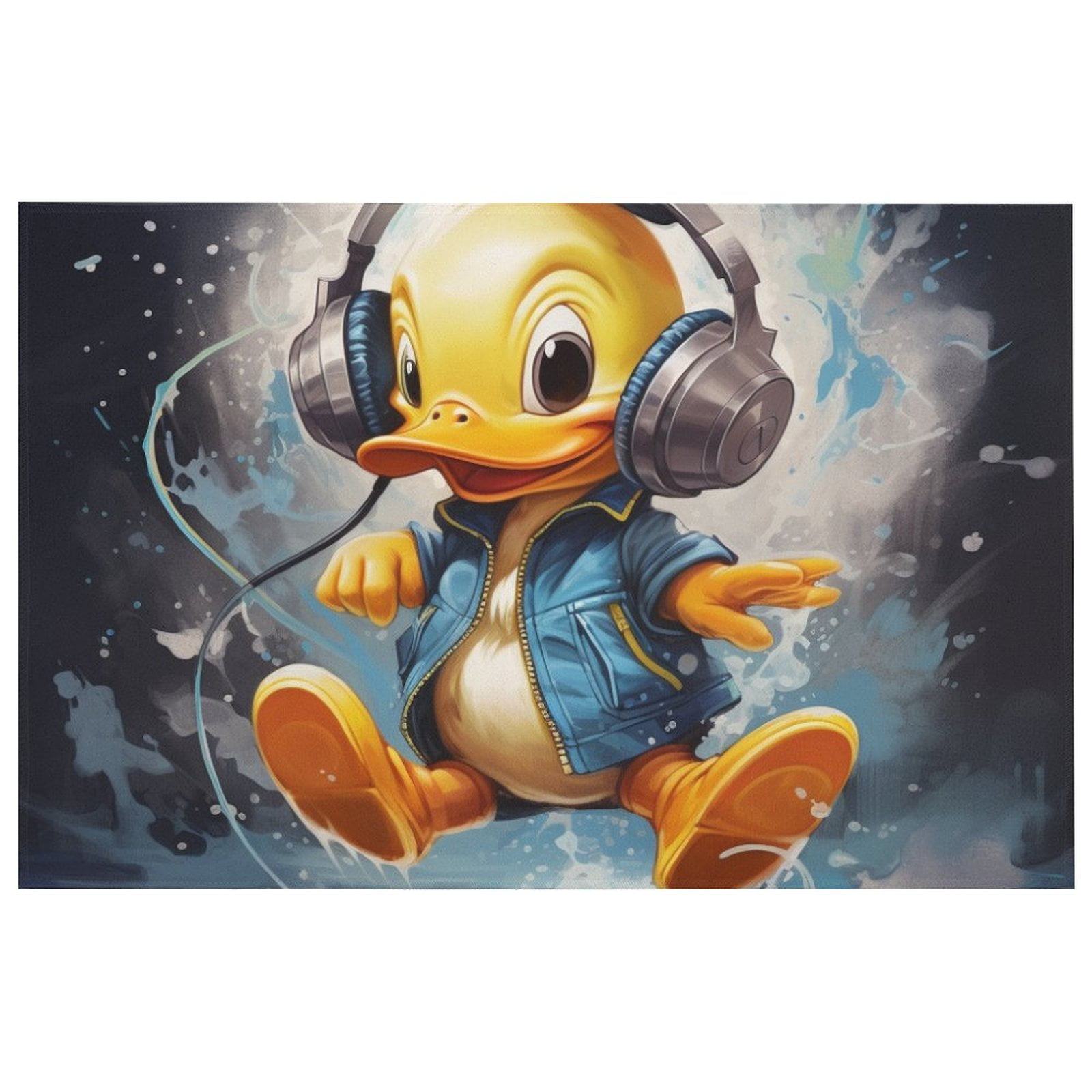 Q-version Funny Little Yellow Duck Rug - for Living Room, Bedroom, And ...