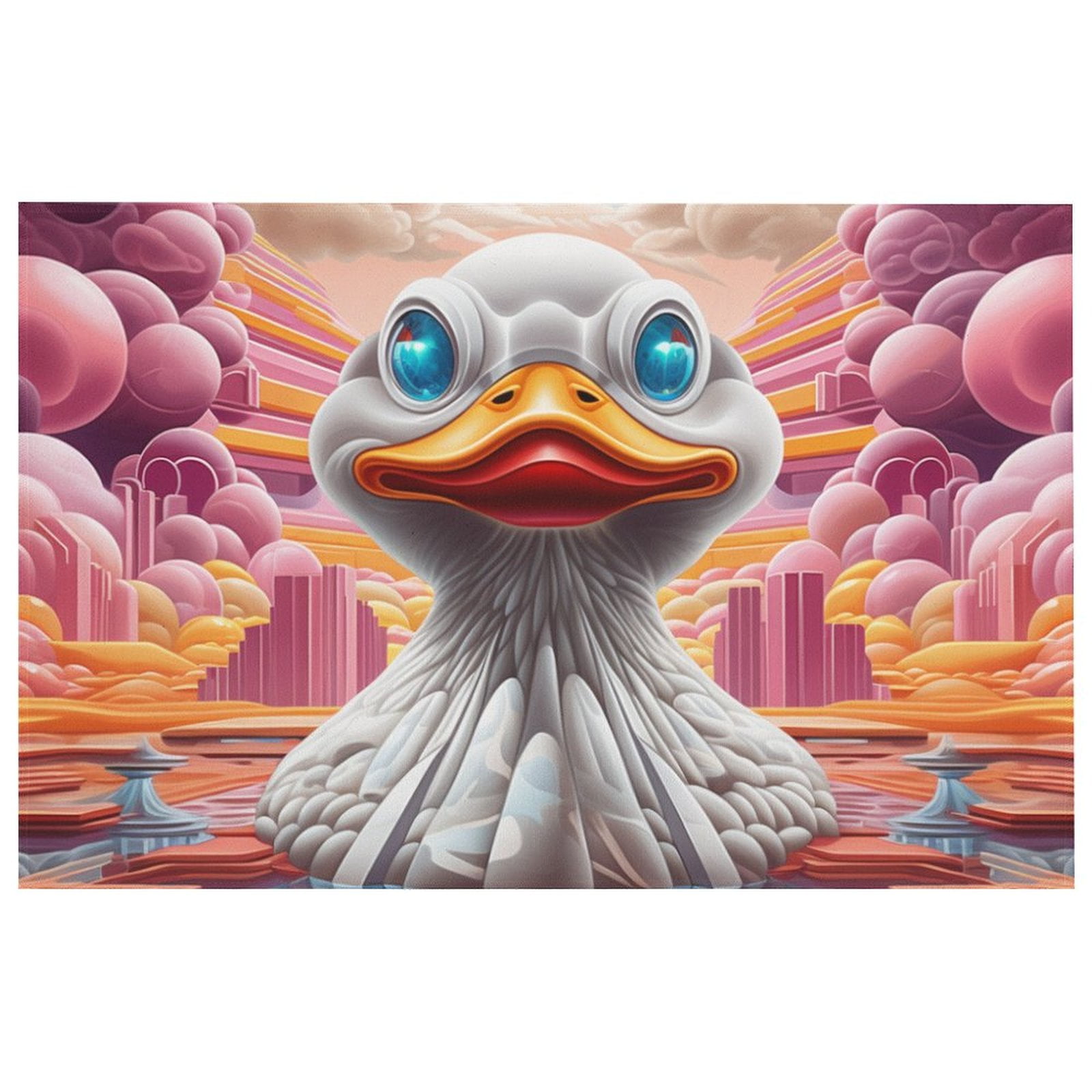 Q-version Funny Little Yellow Duck Rug - for Living Room, Bedroom, And ...