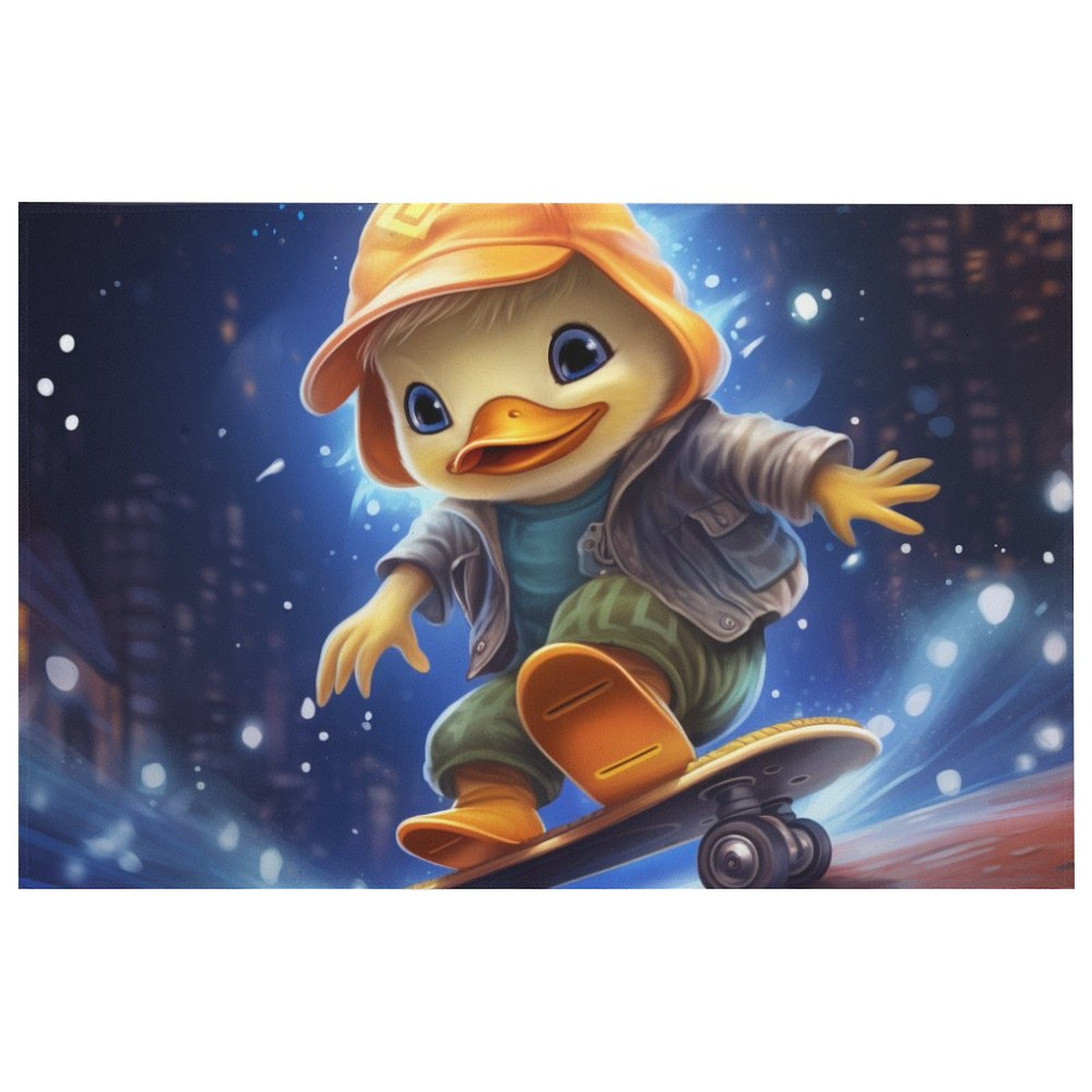 Q-version Funny Little Yellow Duck Rug - for Living Room, Bedroom, And ...