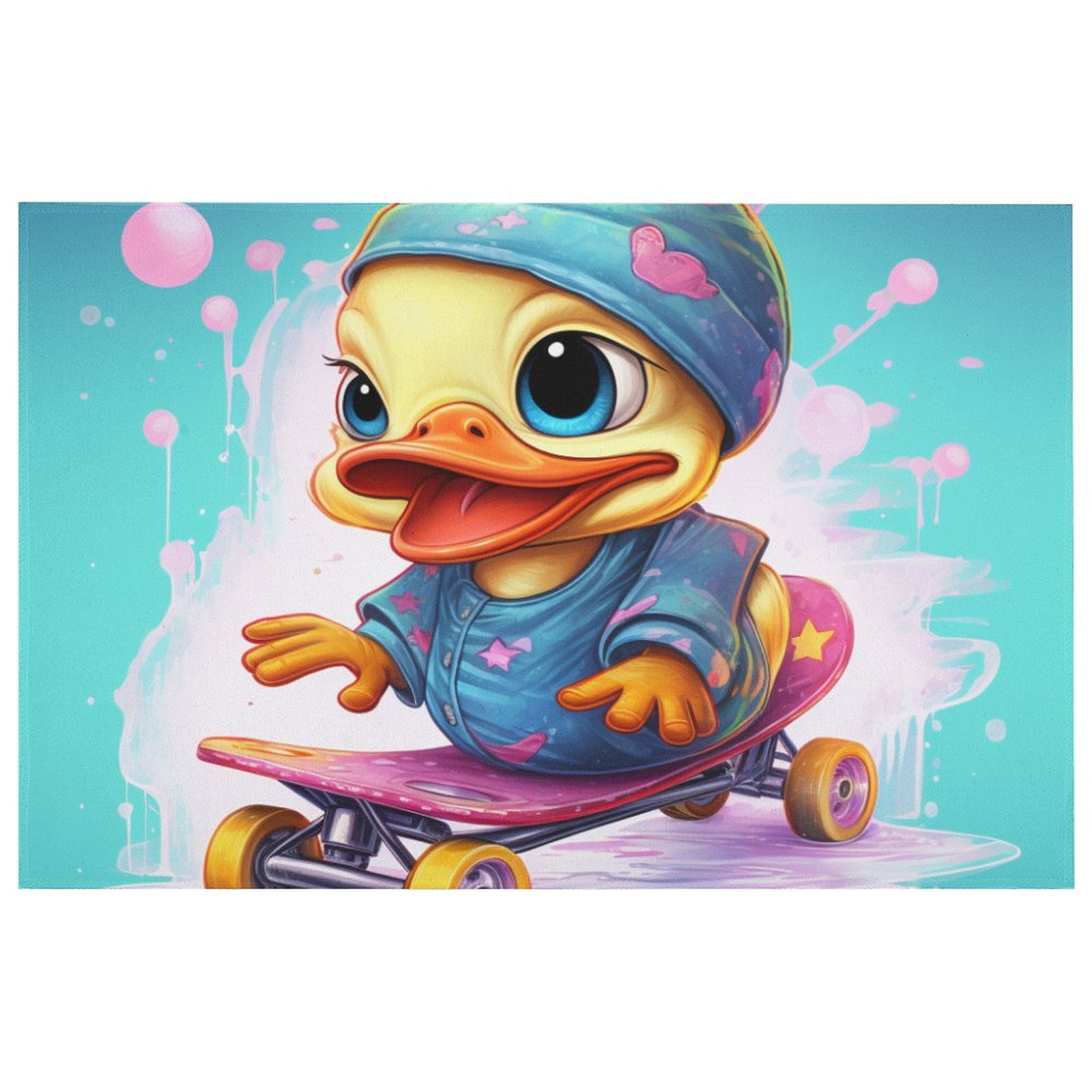 Q-version Funny Little Yellow Duck Rug - for Living Room, Bedroom, And ...