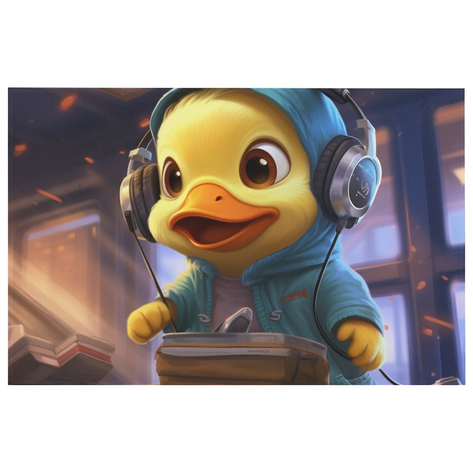 Q-version Funny Little Yellow Duck Rug - for Living Room, Bedroom, And ...