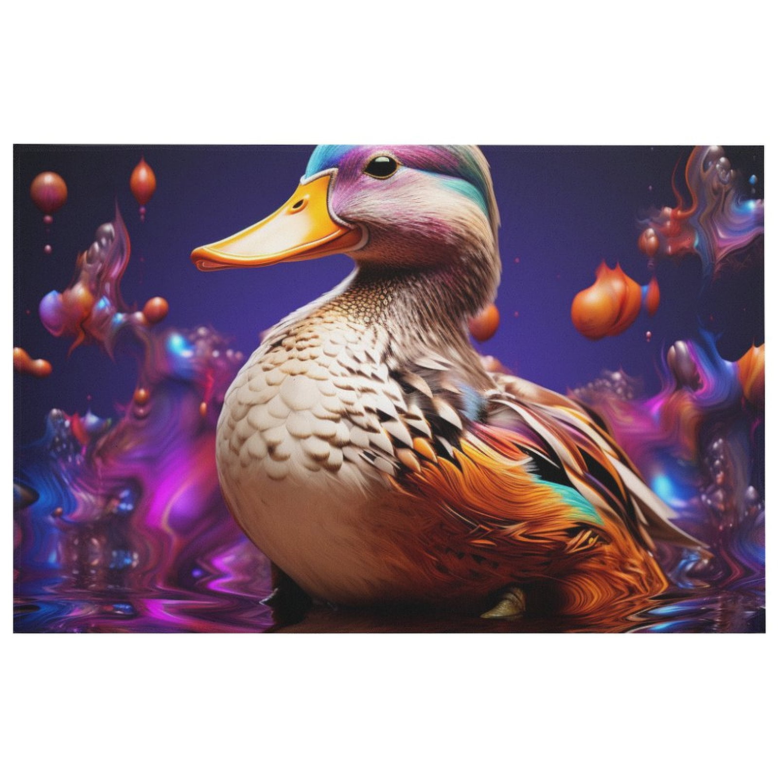 Q-version Funny Little Yellow Duck Rug - for Living Room, Bedroom, And ...