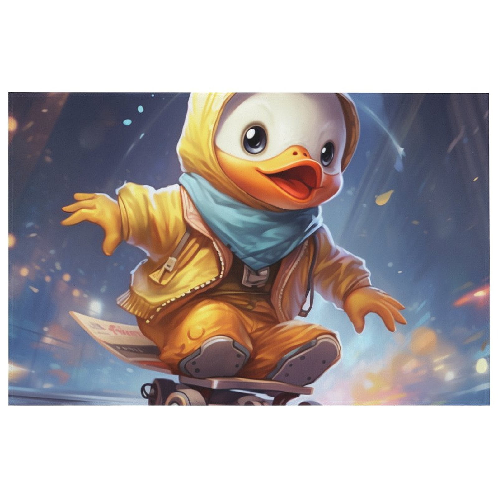 Q-version Funny Little Yellow Duck Rug - for Living Room, Bedroom, And ...