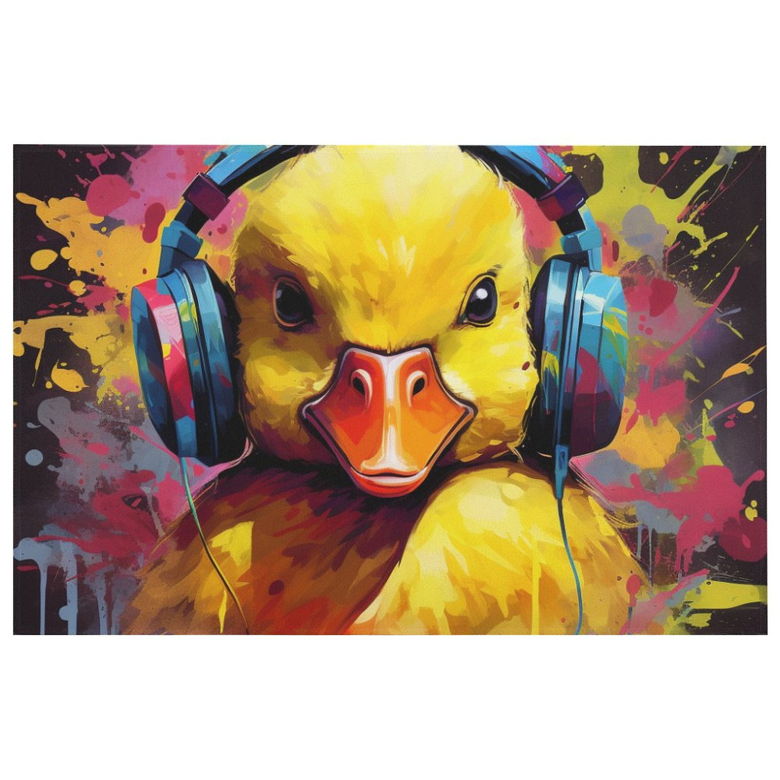 Q-version Funny Little Yellow Duck Rug - for Living Room, Bedroom, And ...