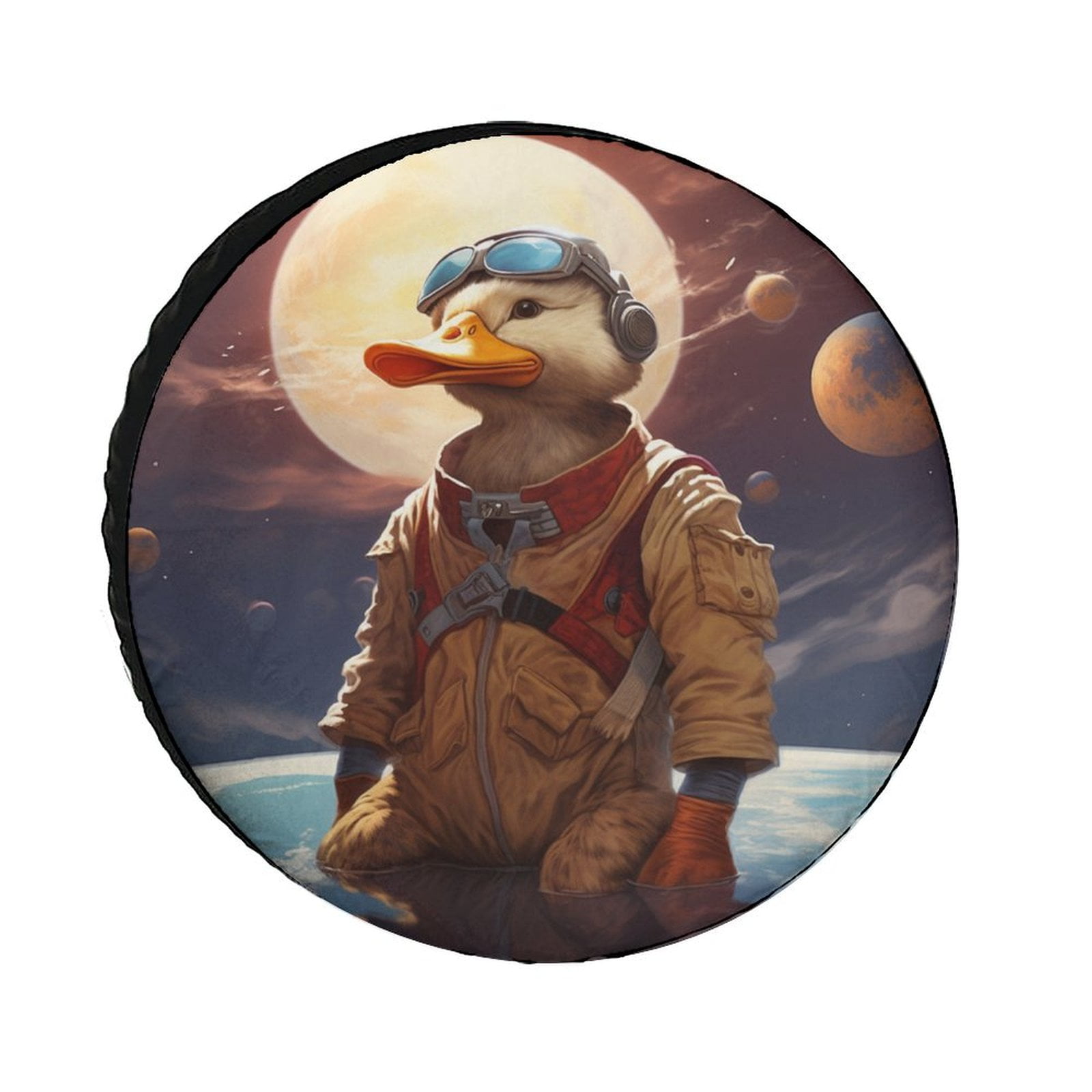 Q-version Funny Little Yellow Duck Spare Tire Cover, Weather Resistant ...