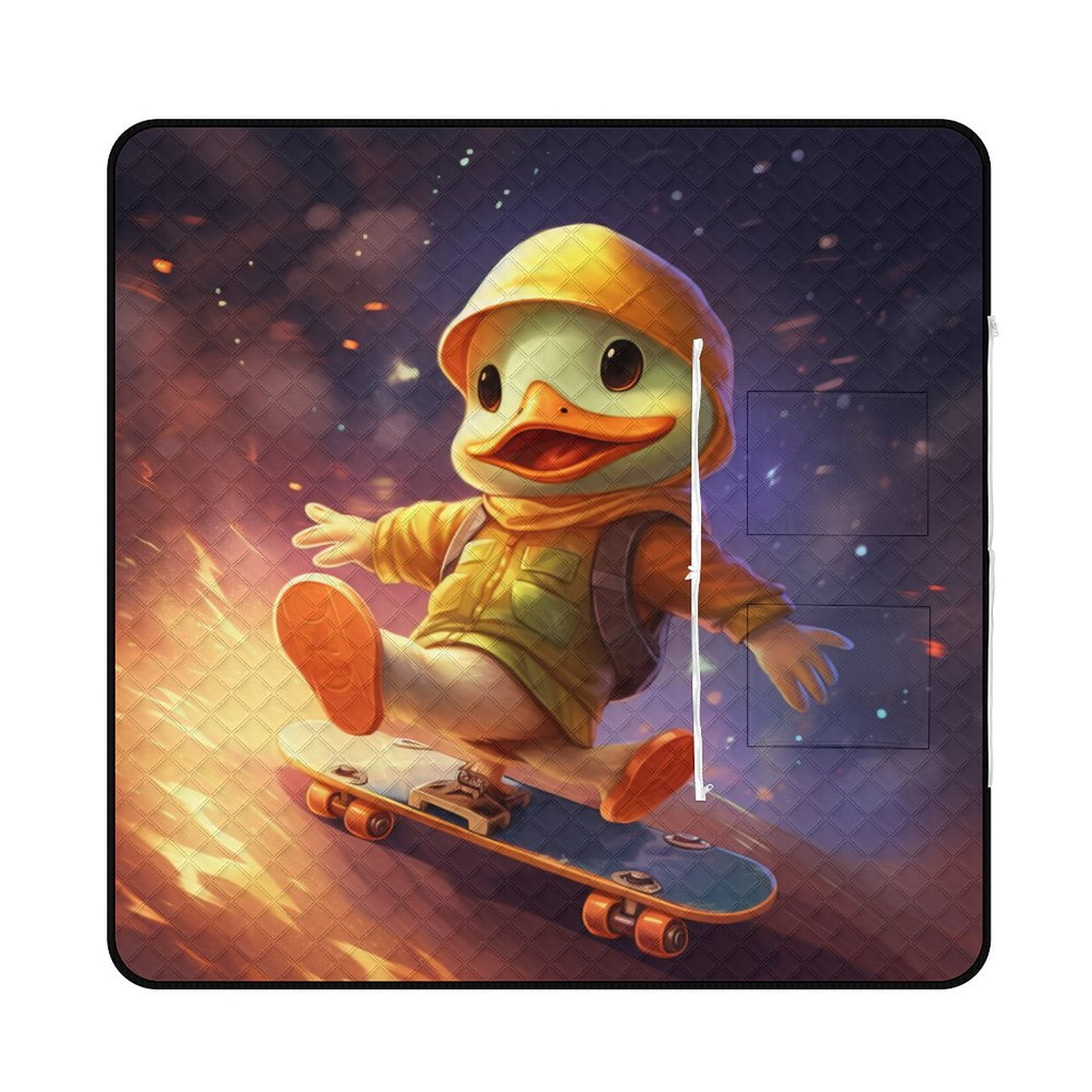 Q-version Funny Little Yellow Duck Waterproof Picnic Blanket with ...