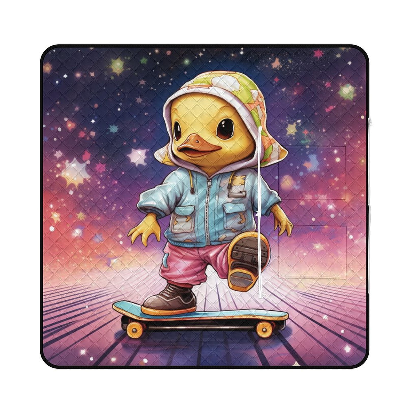 Q-version Funny Little Yellow Duck Waterproof Picnic Blanket with ...
