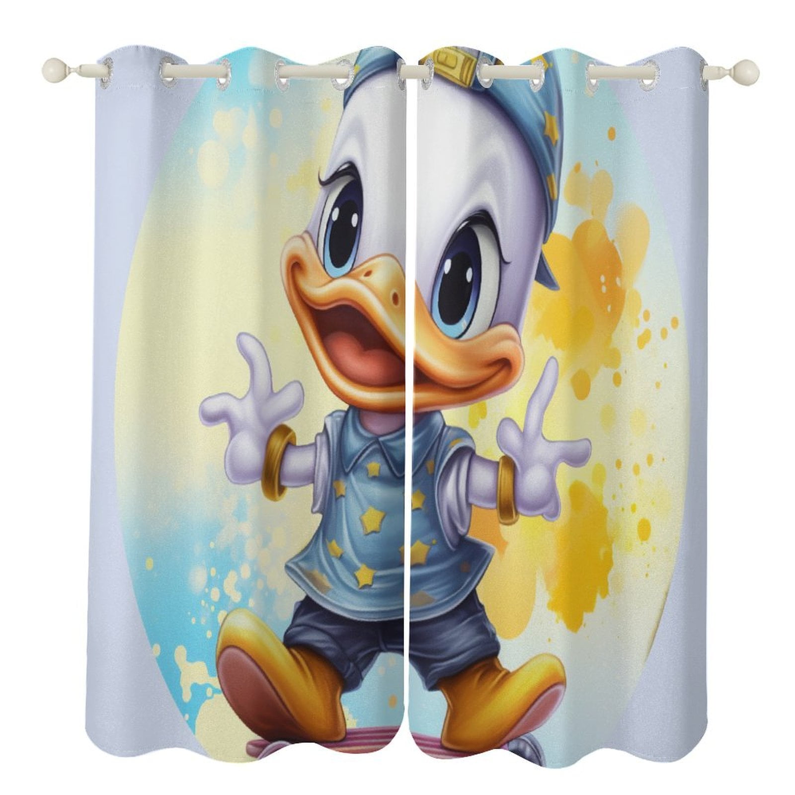 Q-version Funny Little Yellow Duck Window Curtain Panels Grommet ...