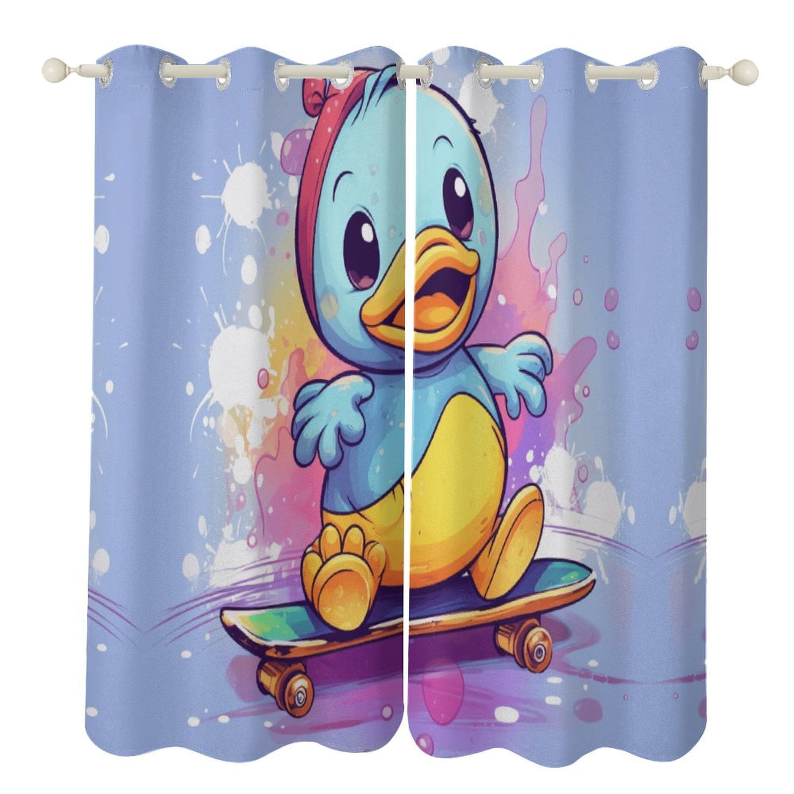 Q-version Funny Little Yellow Duck Window Curtain Panels Grommet ...