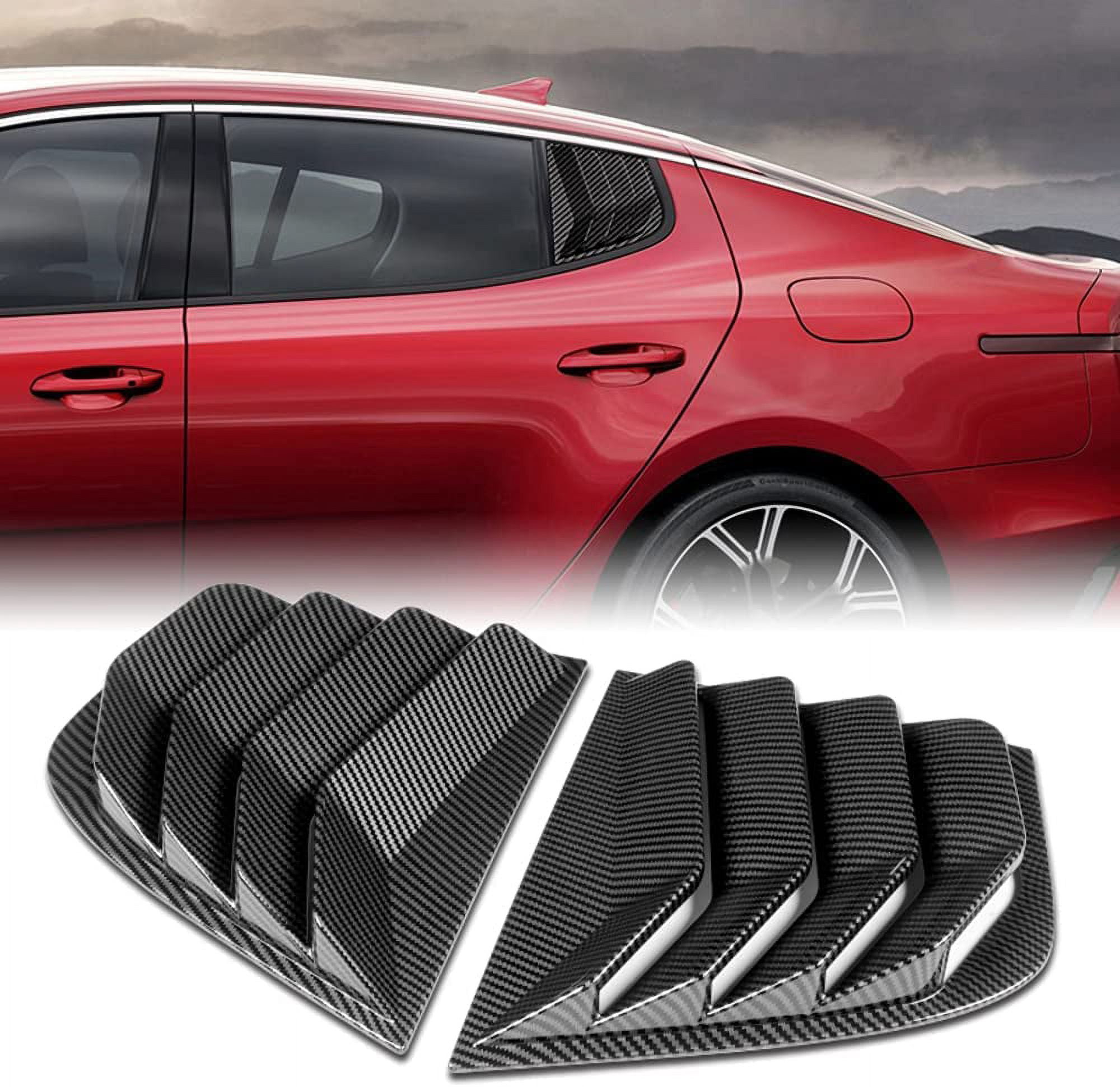 Q1-TECH, Painted Carbon Fiber Side Window Louvers Scoop Cover Vent Sun ...