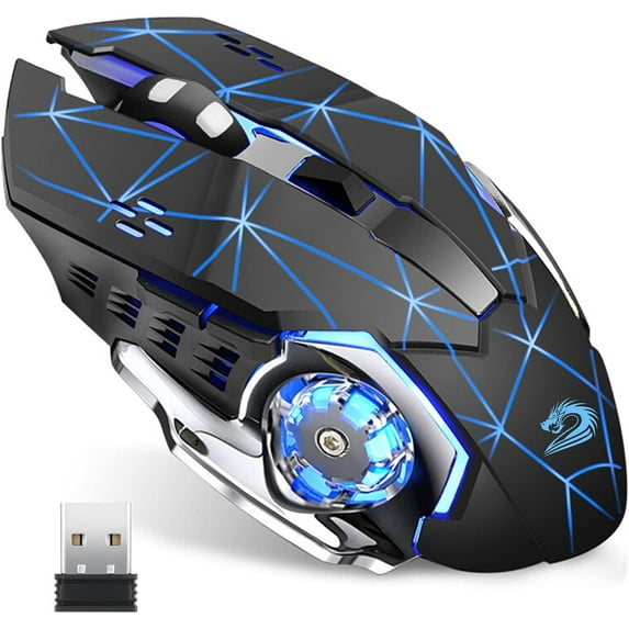 Q13 Rechargeable Wireless Gaming Mouse, 2.4G LED Optical Silent ...
