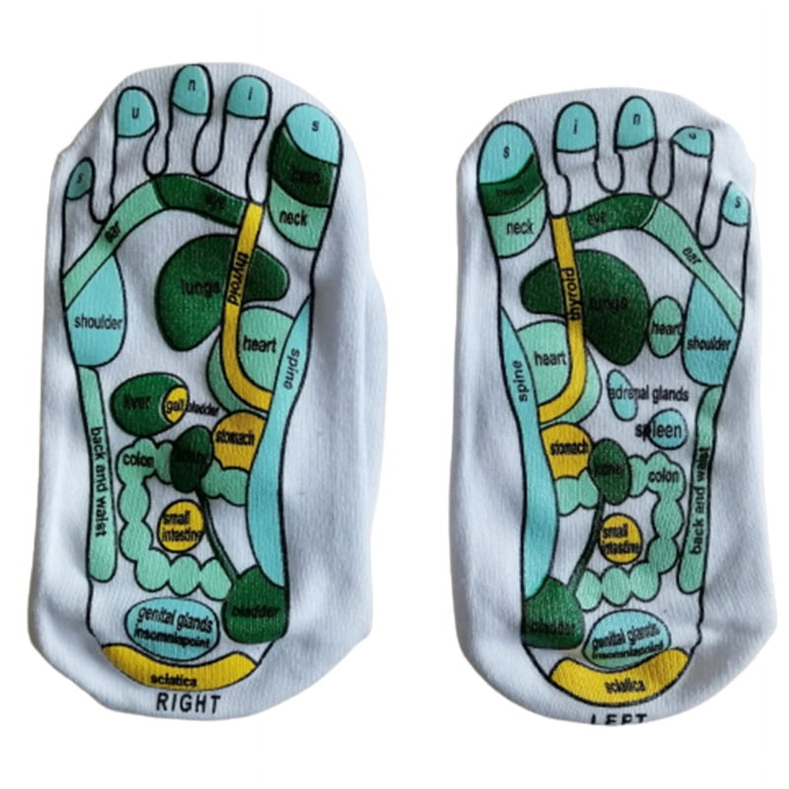 Q1FA Unisex Foot Massage Cotton Socks with Point Massager Stick English ...