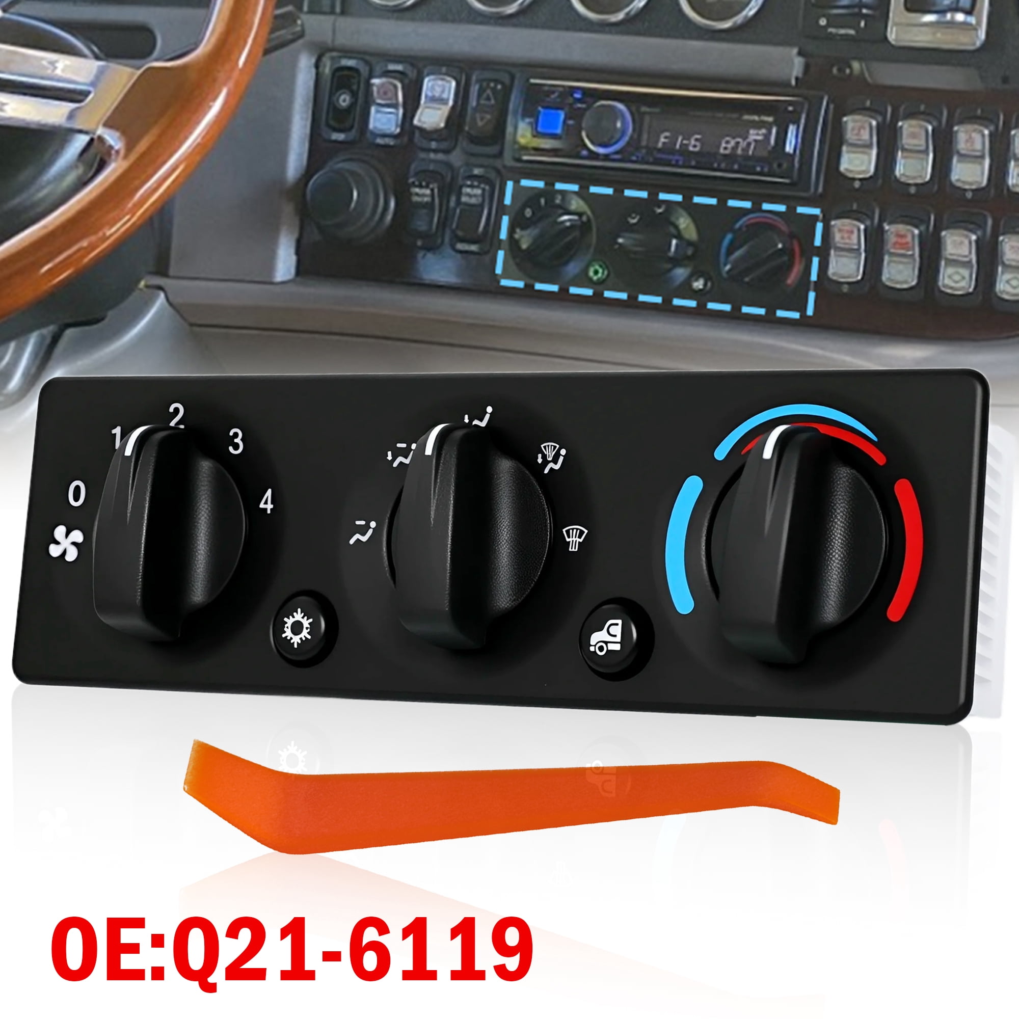 Q21-6119 HV/AC Control Module for Peterbilt Trucks 337 348 389, 1.9M ...