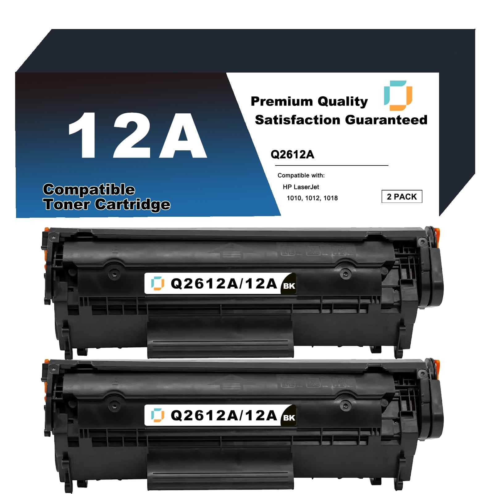Q2612A Toner Cartridge Replacement Compatible for HP 12A 2 Pack to use ...