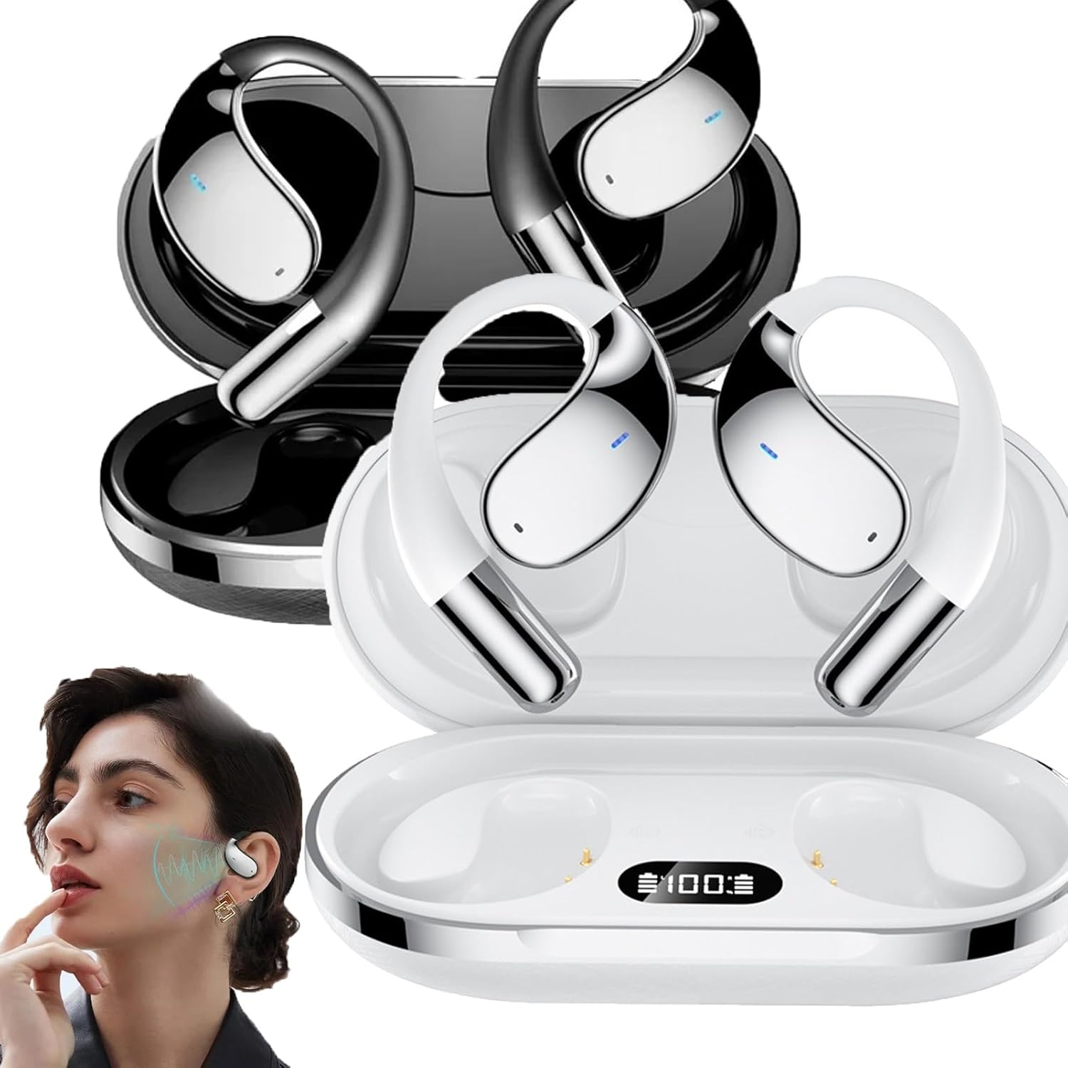Q39 Ai Translation Clip-On Bluetooth Earphones, Audifonos Traductores ...