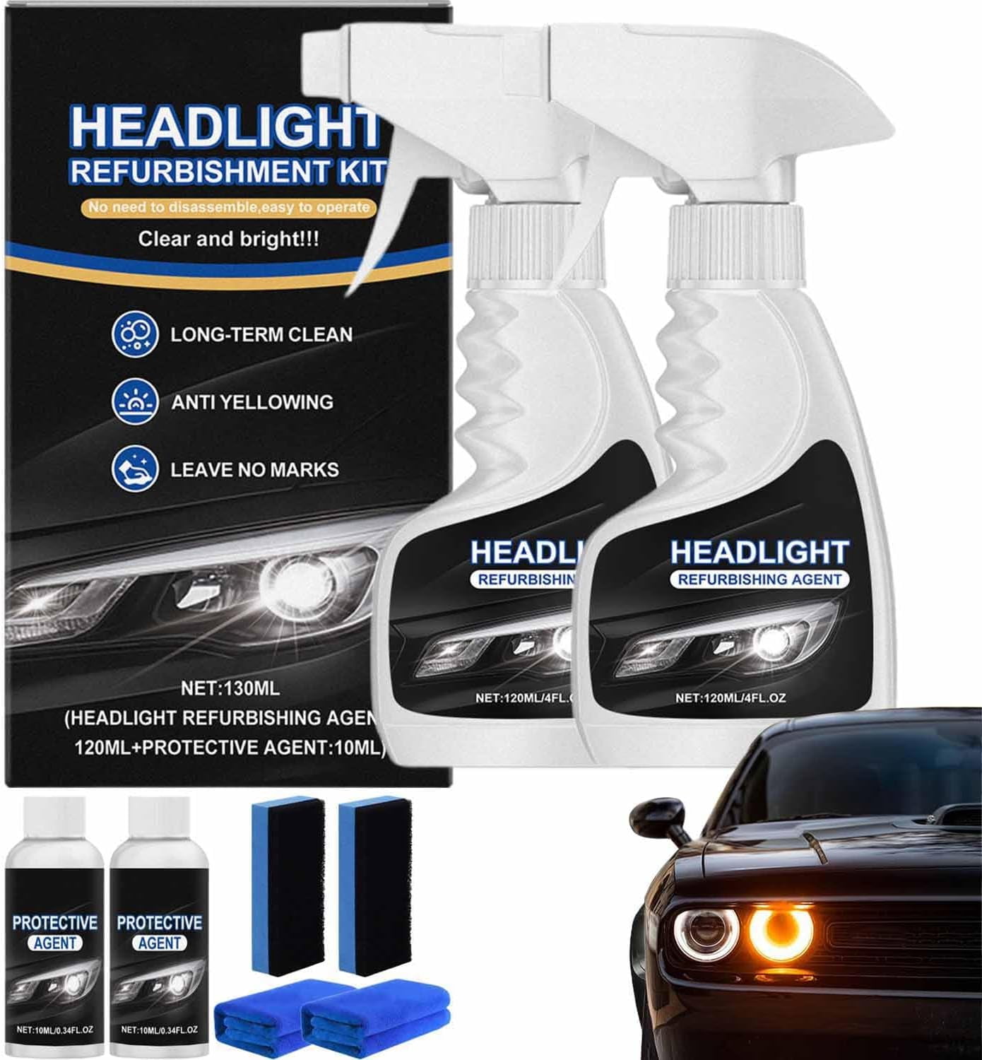 Q4 Headlight Restoration,Diminishty Headlight Cleaner,Clear Coating ...