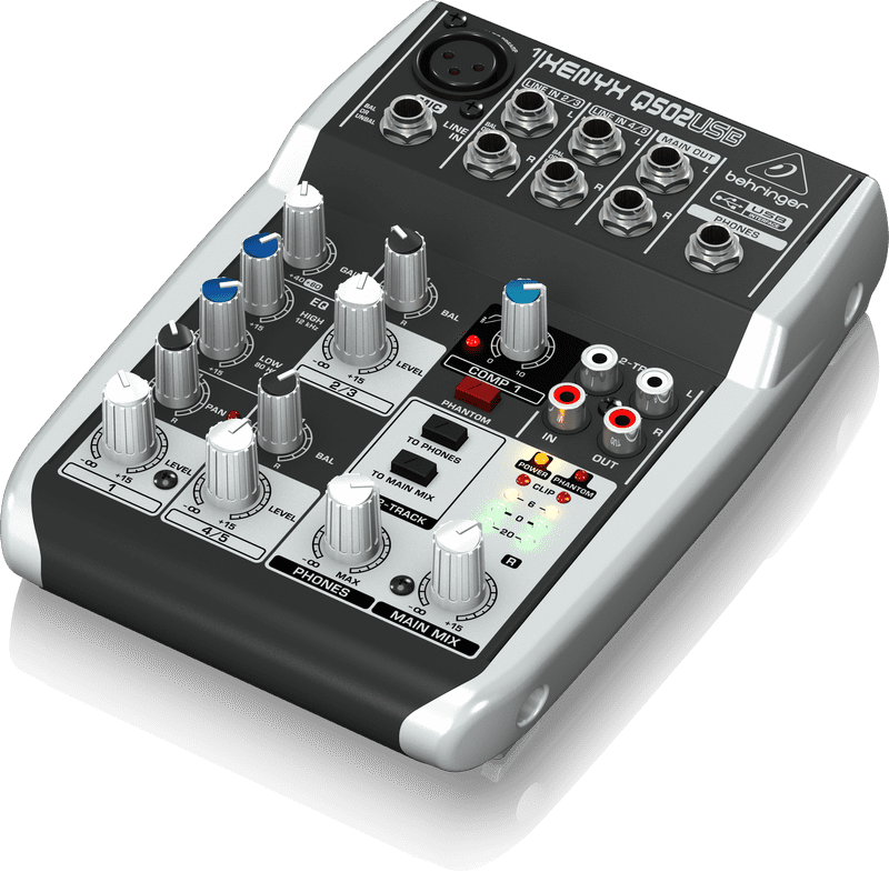 Q502USB 5-Input 2-Bus USB Audio Interface Mixer w/ XENYX Mic Preamps ...