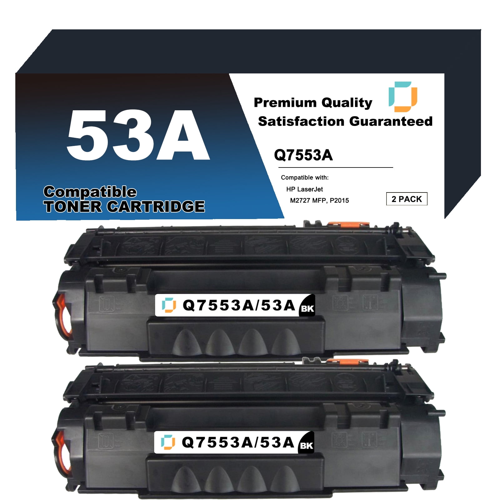 Q7553A Toner Cartridge Replacement Compatible for HP 53A 2 Pack to use ...